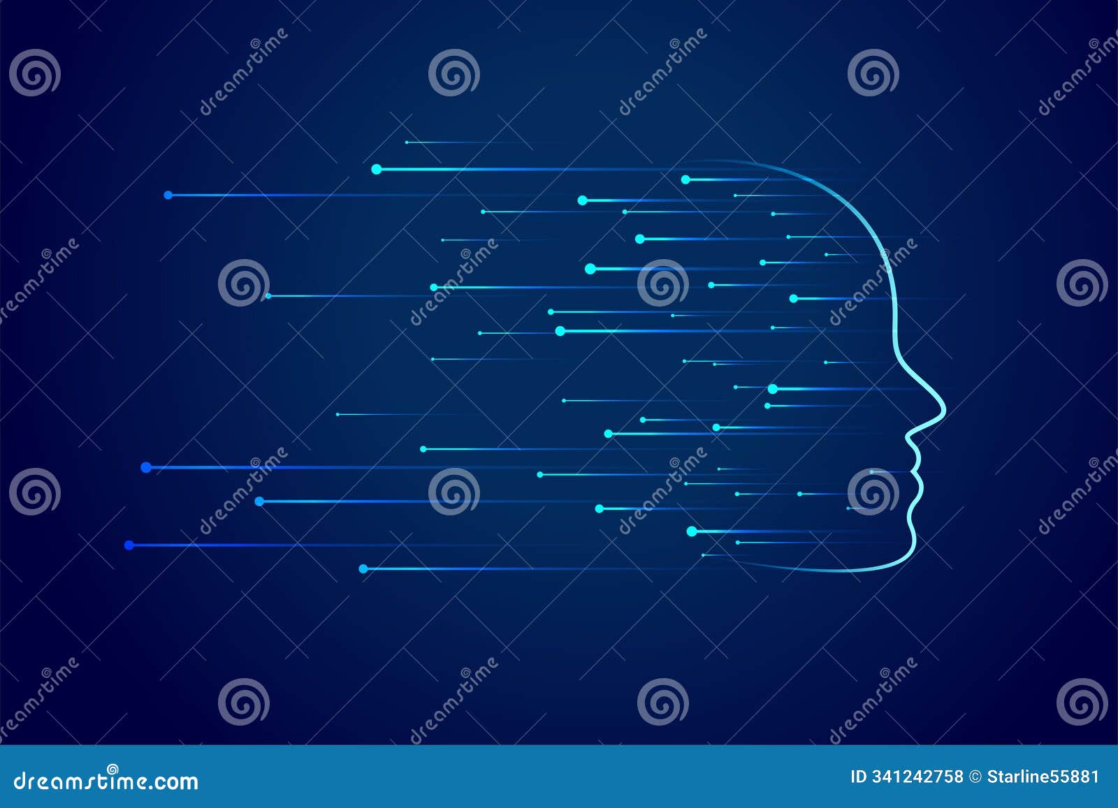 Futuristic Web Tech Concept Wallpaper with Human Head Design Stock ...