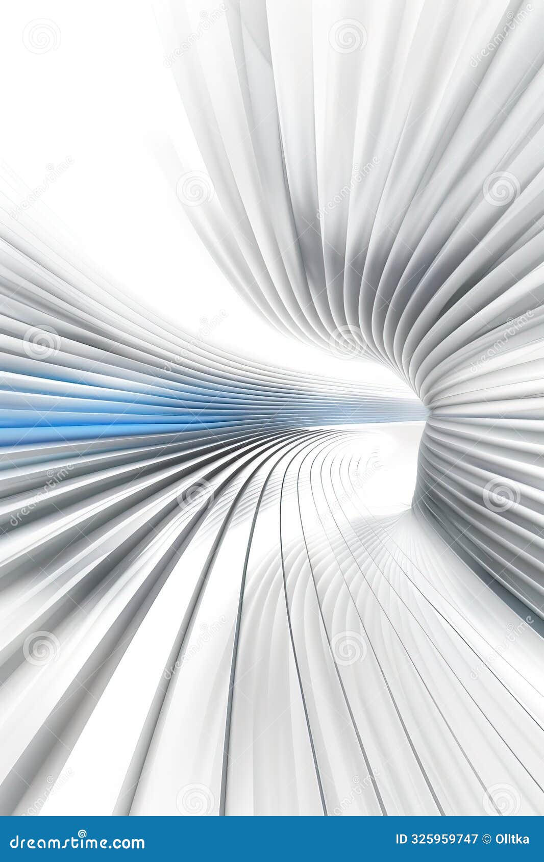 Futuristic White Abstract Interior Design with Curving, Flowing Lines ...