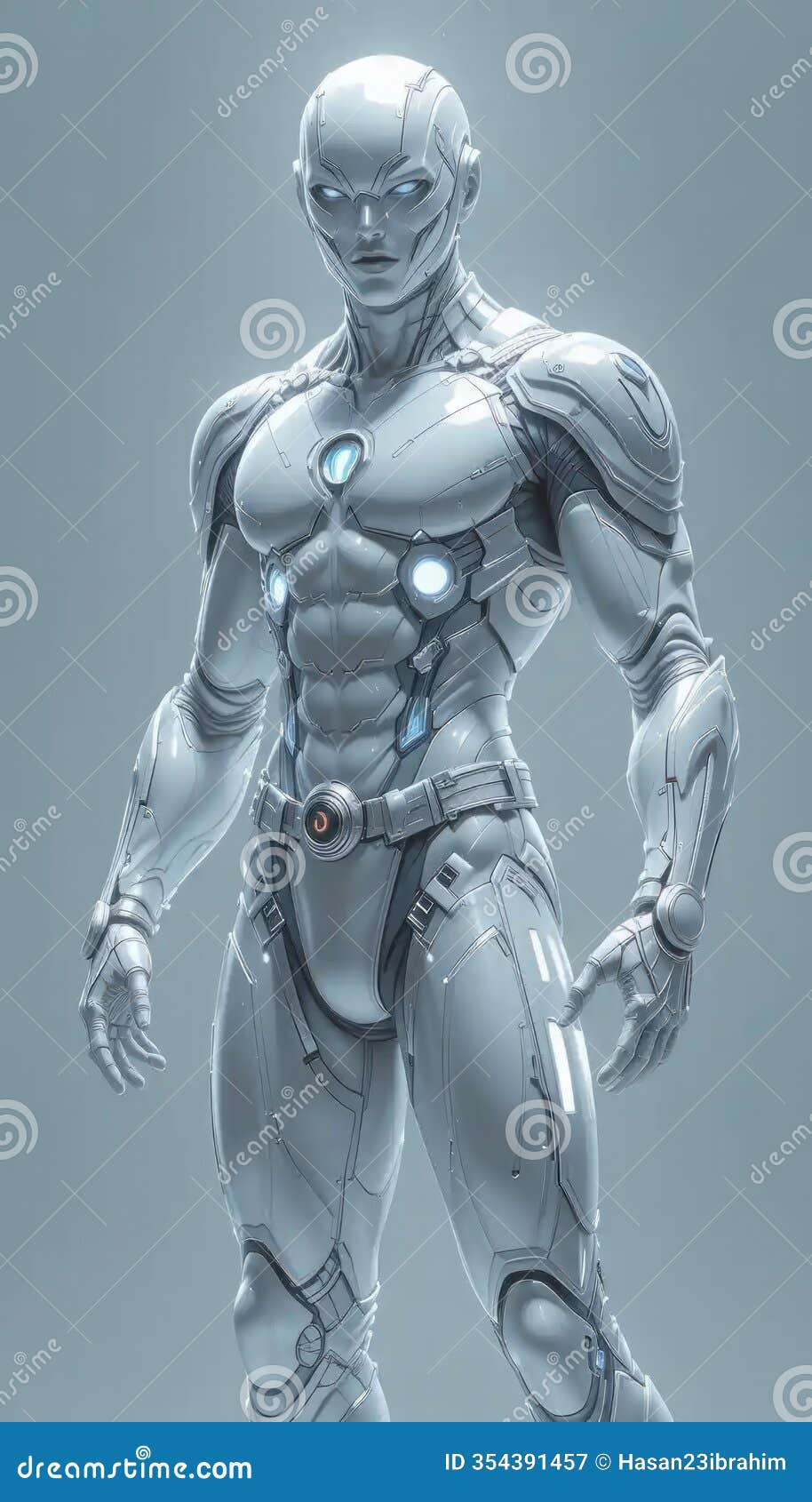 Futuristic White Android Robot, Sleek Design, Advanced Technology ...