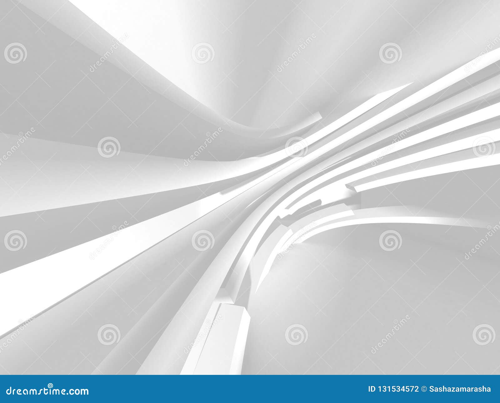 Futuristic White Futuristic Background. Wave With Connecting Dots And ...