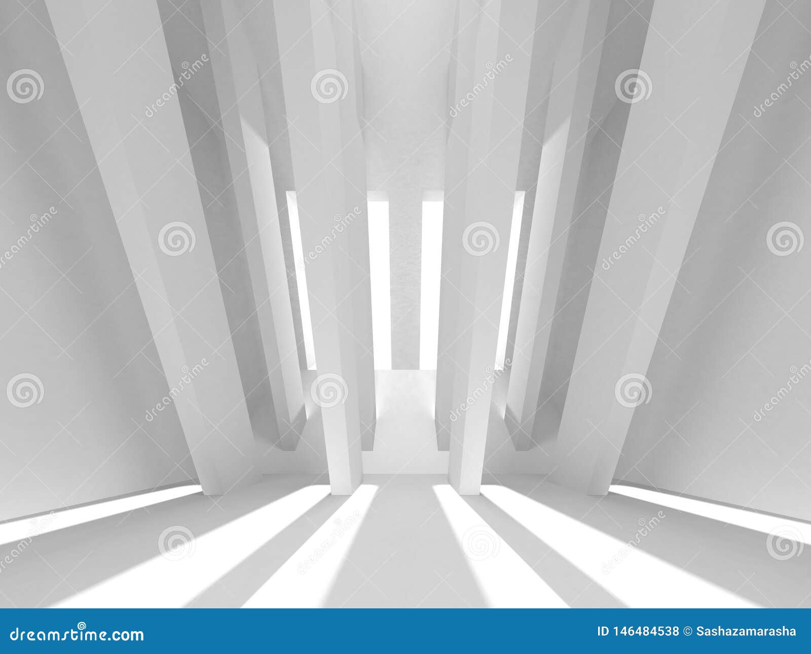 Futuristic White Architecture Design Background Stock Illustration ...
