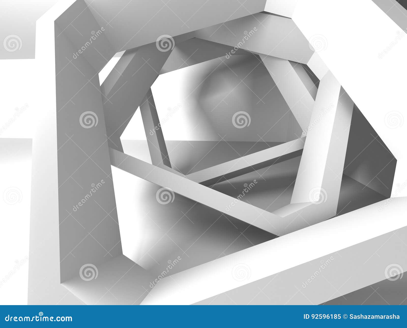 Futuristic White Architecture Design Background Stock Illustration ...