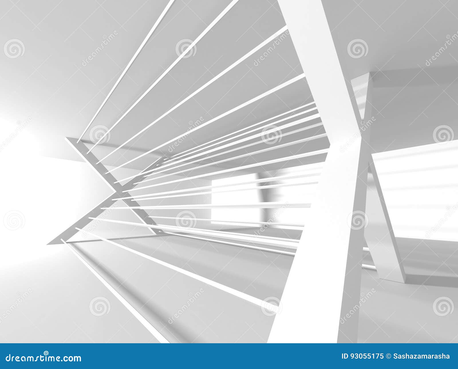 Futuristic White Architecture Design Background Stock Illustration ...