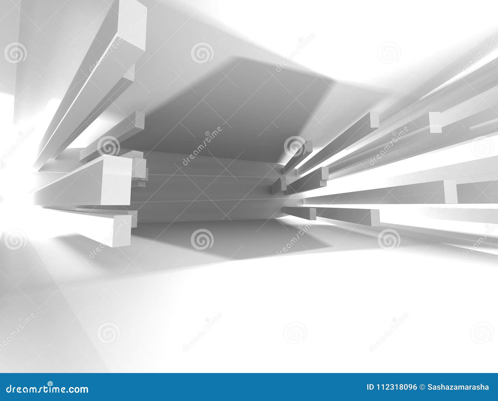 Futuristic White Architecture Design Background Stock Illustration ...