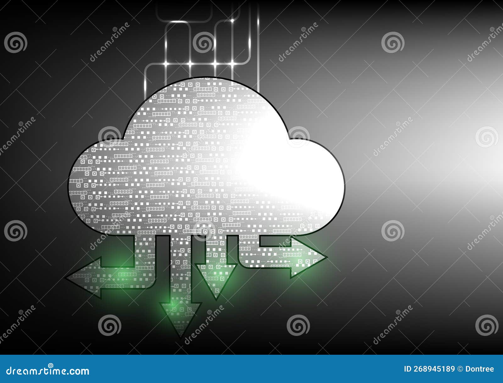 Futuristic White Cloud with Digital Transformation Abstract New ...