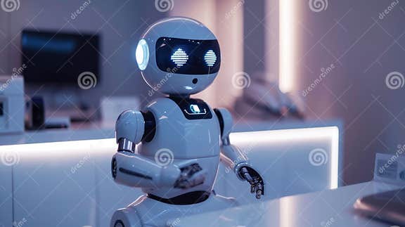 Futuristic White Humanoid Robot Equipped with Advanced Sensory ...