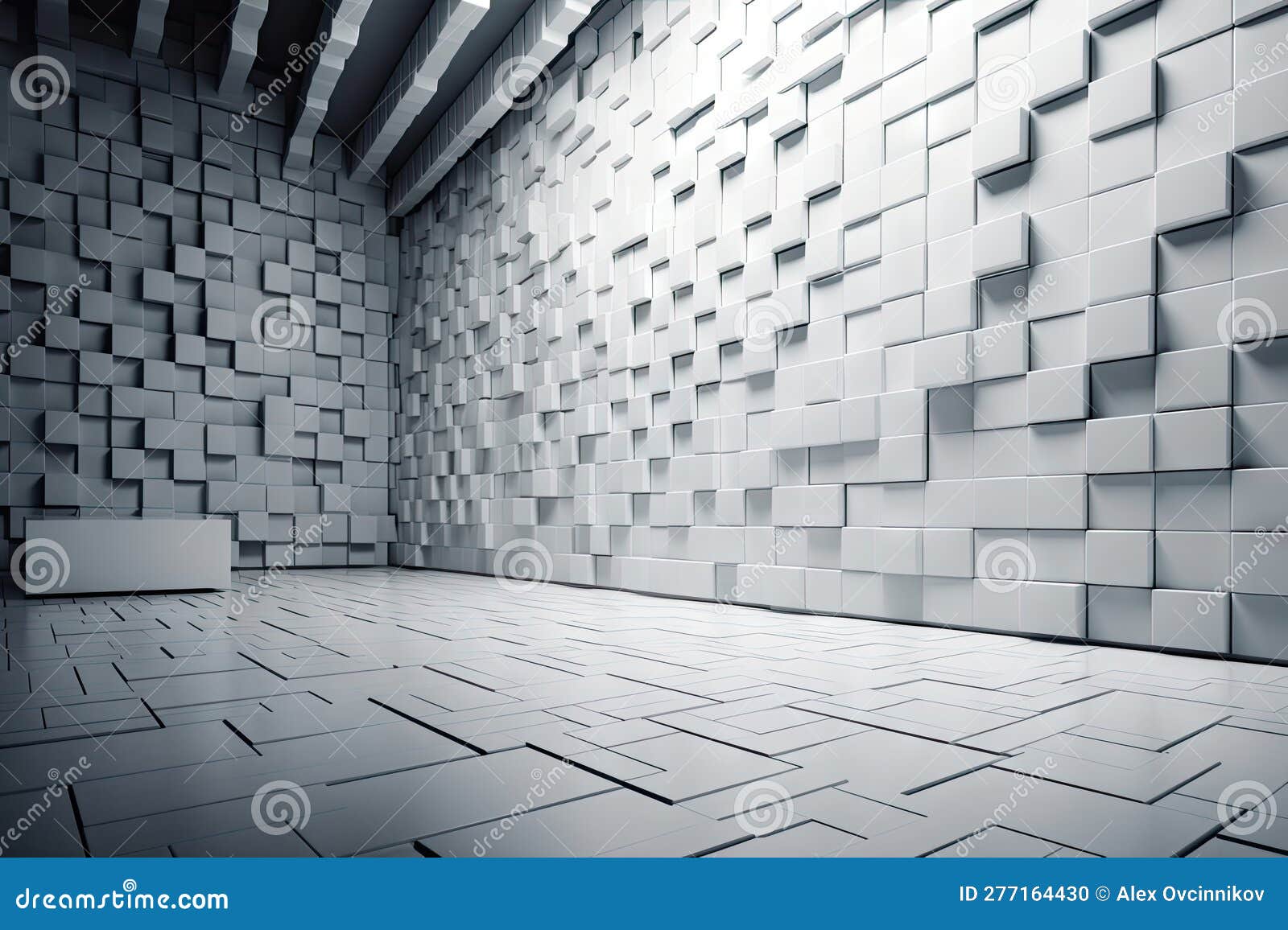 Futuristic White Wall with Rectangular Tiles. Perfect for Modern ...