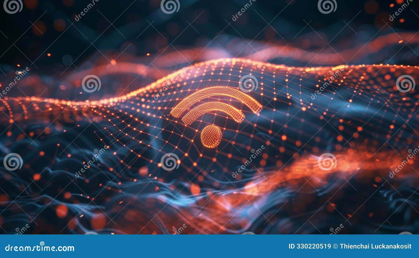 Futuristic WiFi Connectivity Abstract Design with Flowing Lines and ...