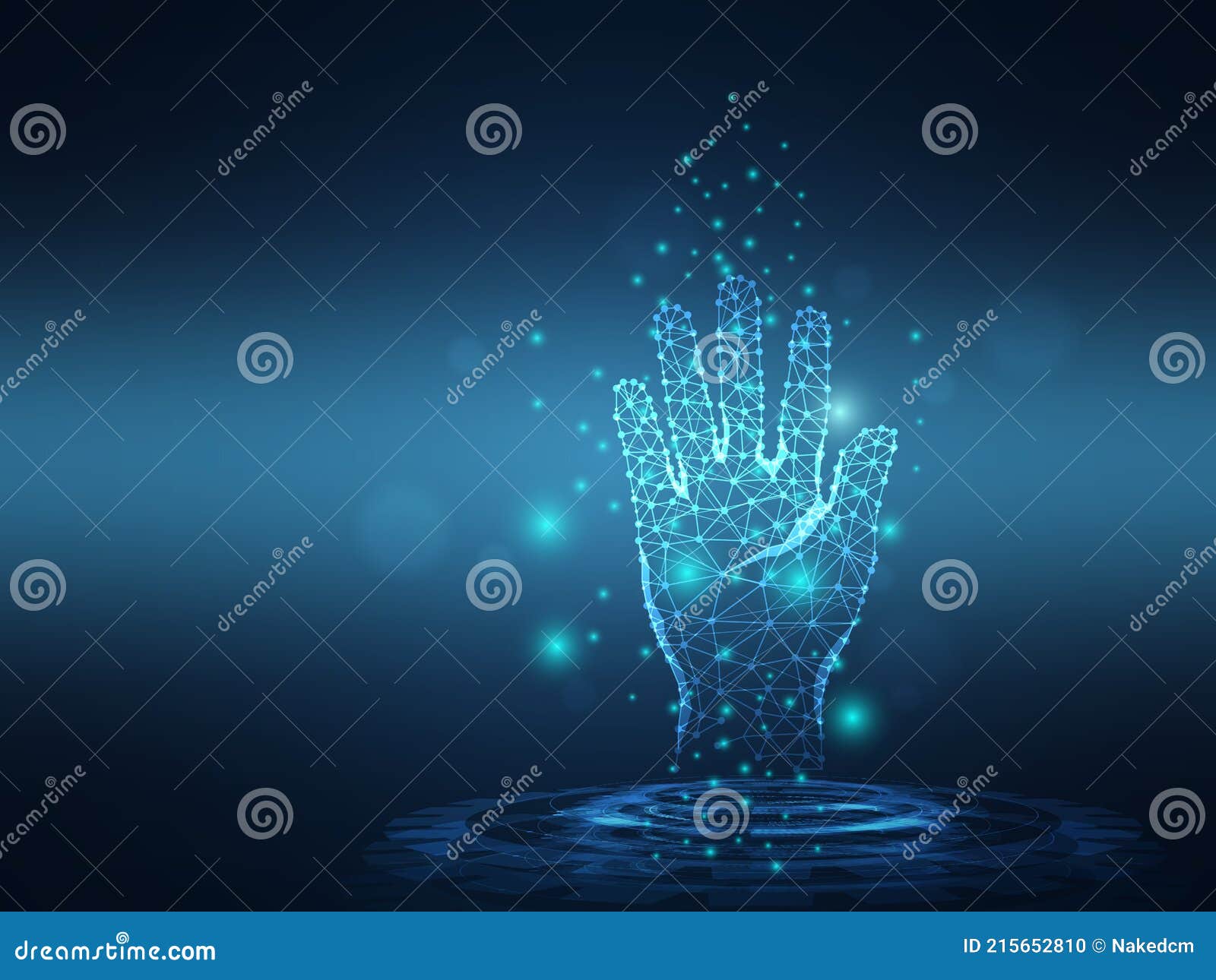 Futuristic Wire Mesh Low Poly Human Hand Stock Vector - Illustration of ...