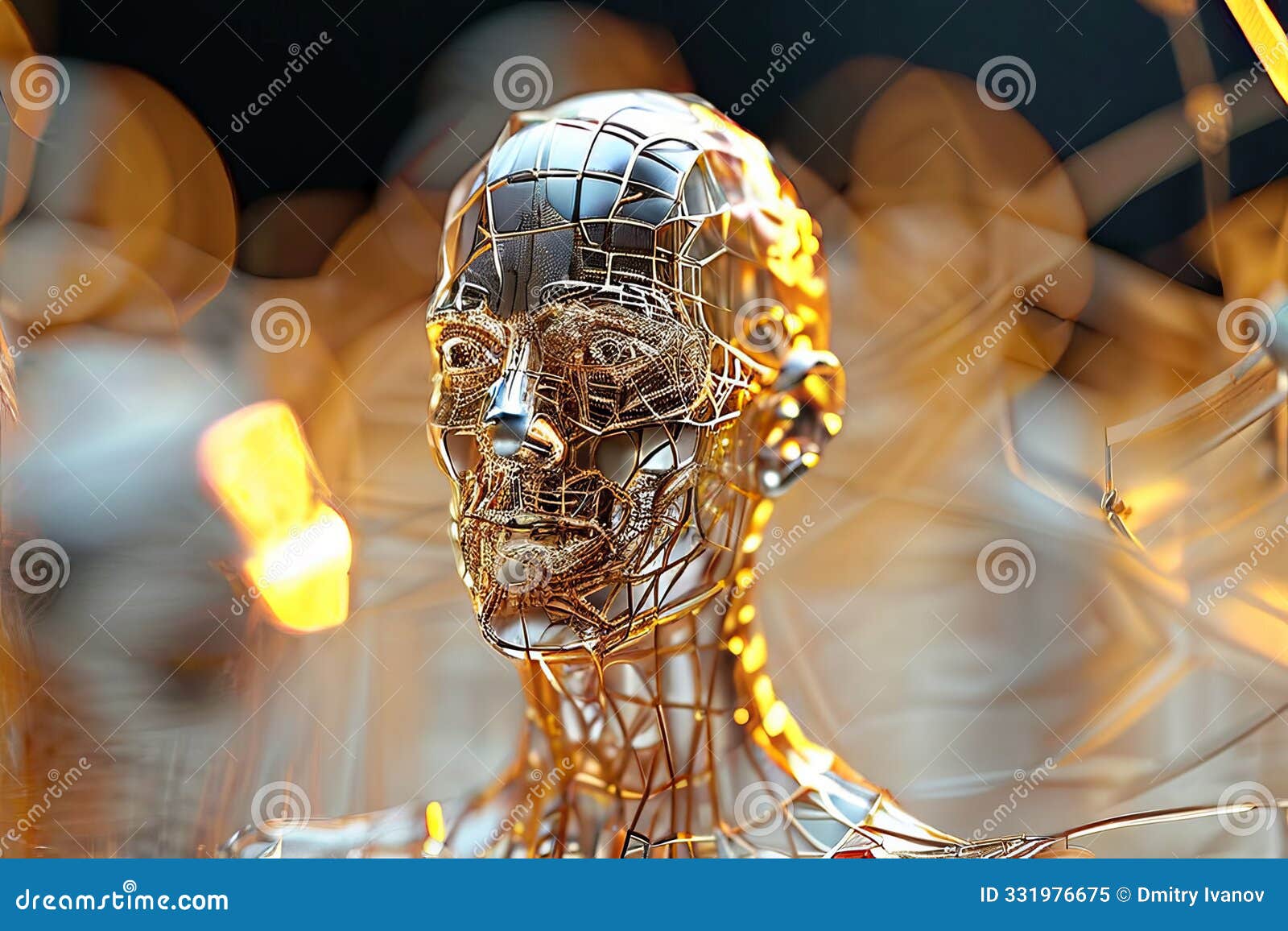 Futuristic Wireframe Smart Glasses With Digital Interface And ...