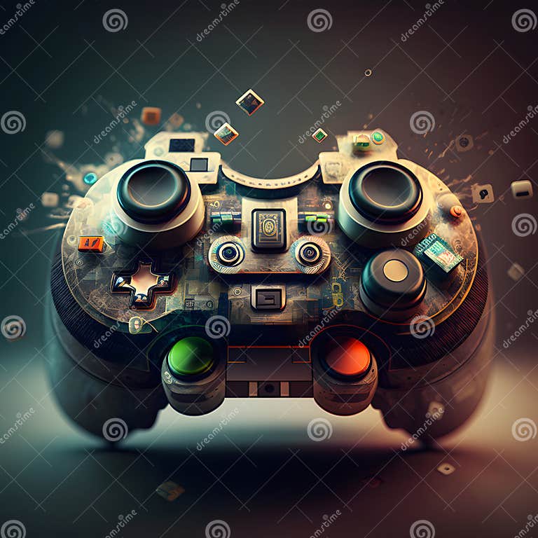 Futuristic Wireless Video Games Controller. Remote Gamepad for Gaming ...
