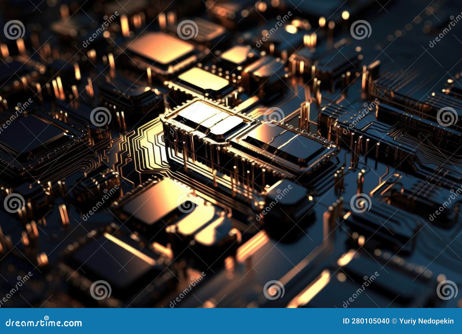 Fantastic CPU of the Future Background. Generative AI Stock ...