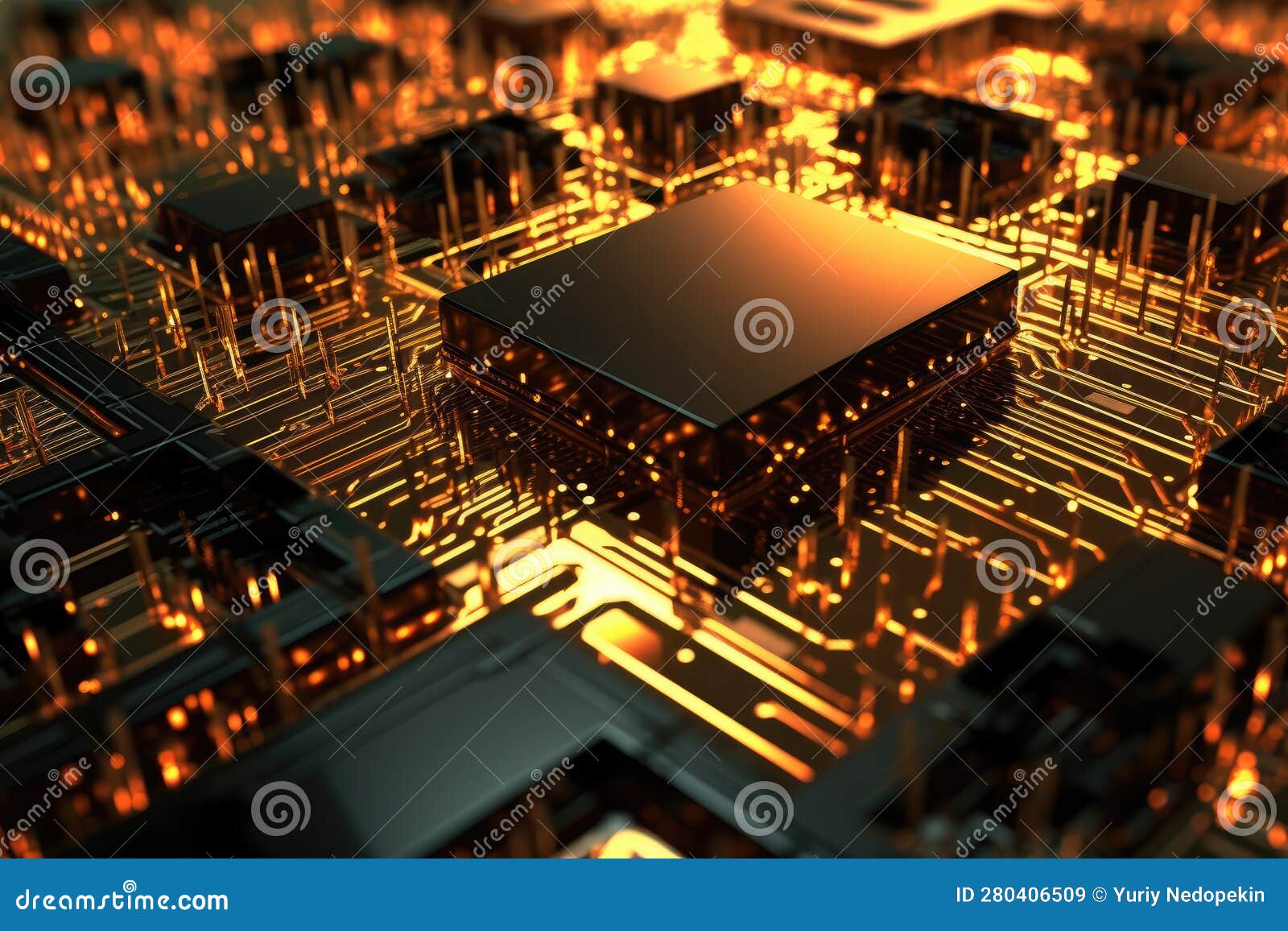 Fantastic CPU of the Future Background. Generative AI Stock ...