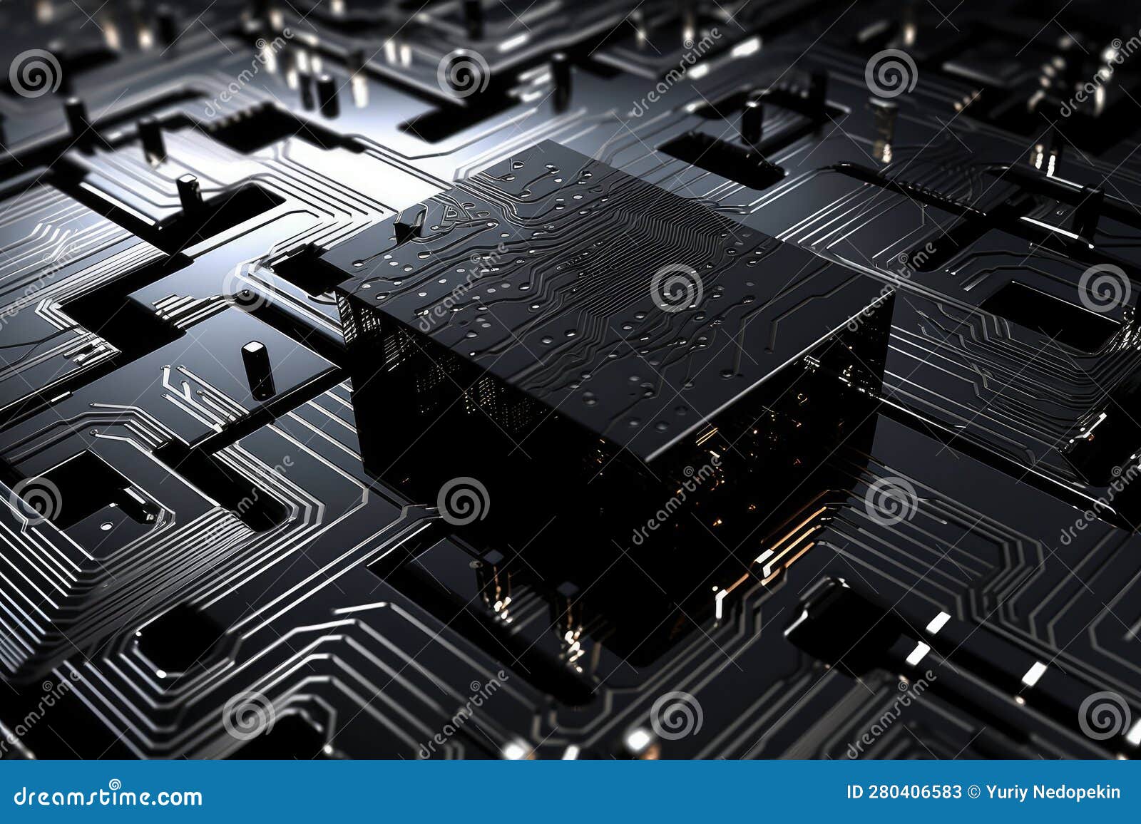 Fantastic CPU of the Future Background. Generative AI Stock ...