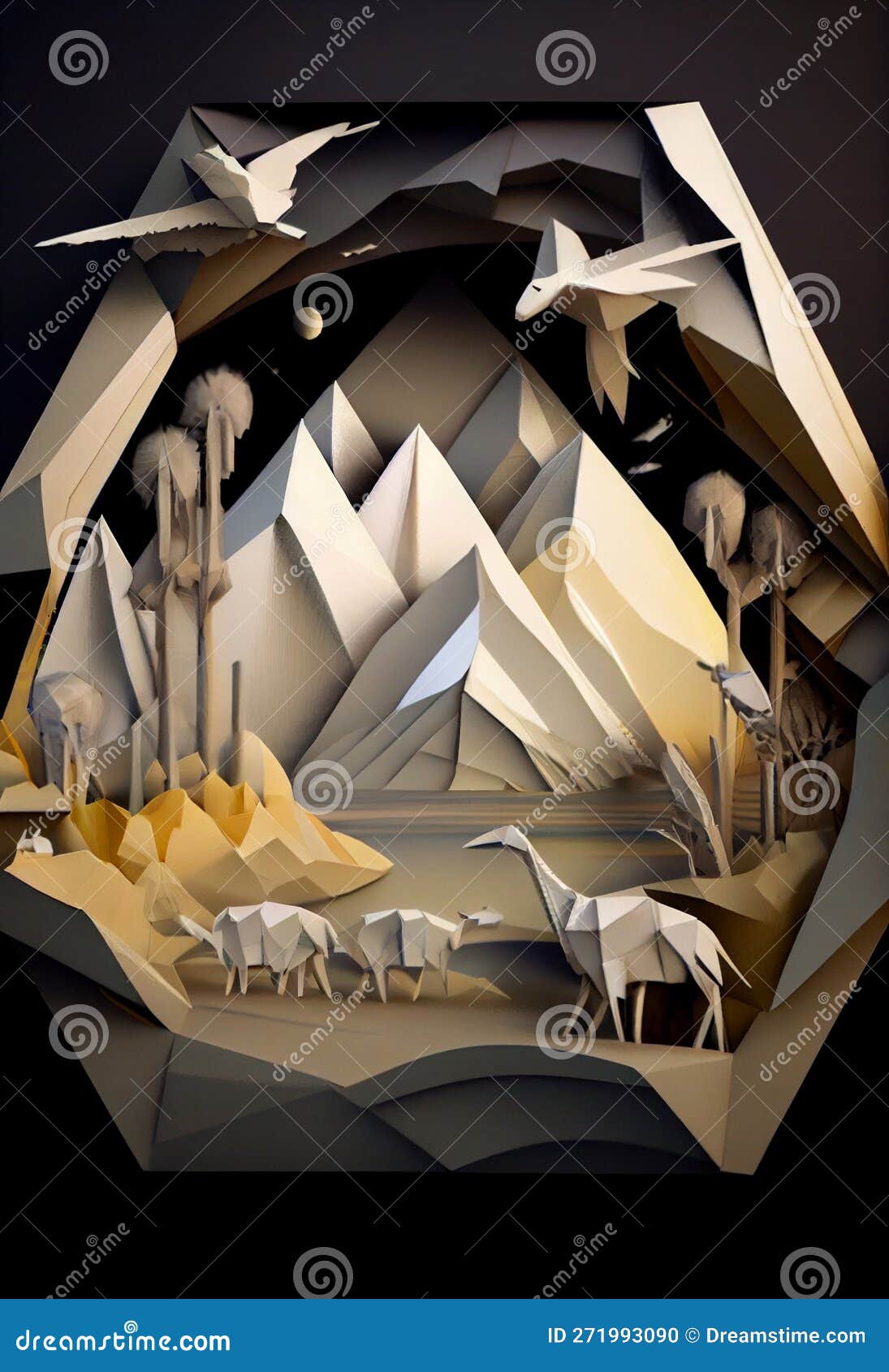 Futuristic World Made of Paper. AI Generated Stock Illustration ...