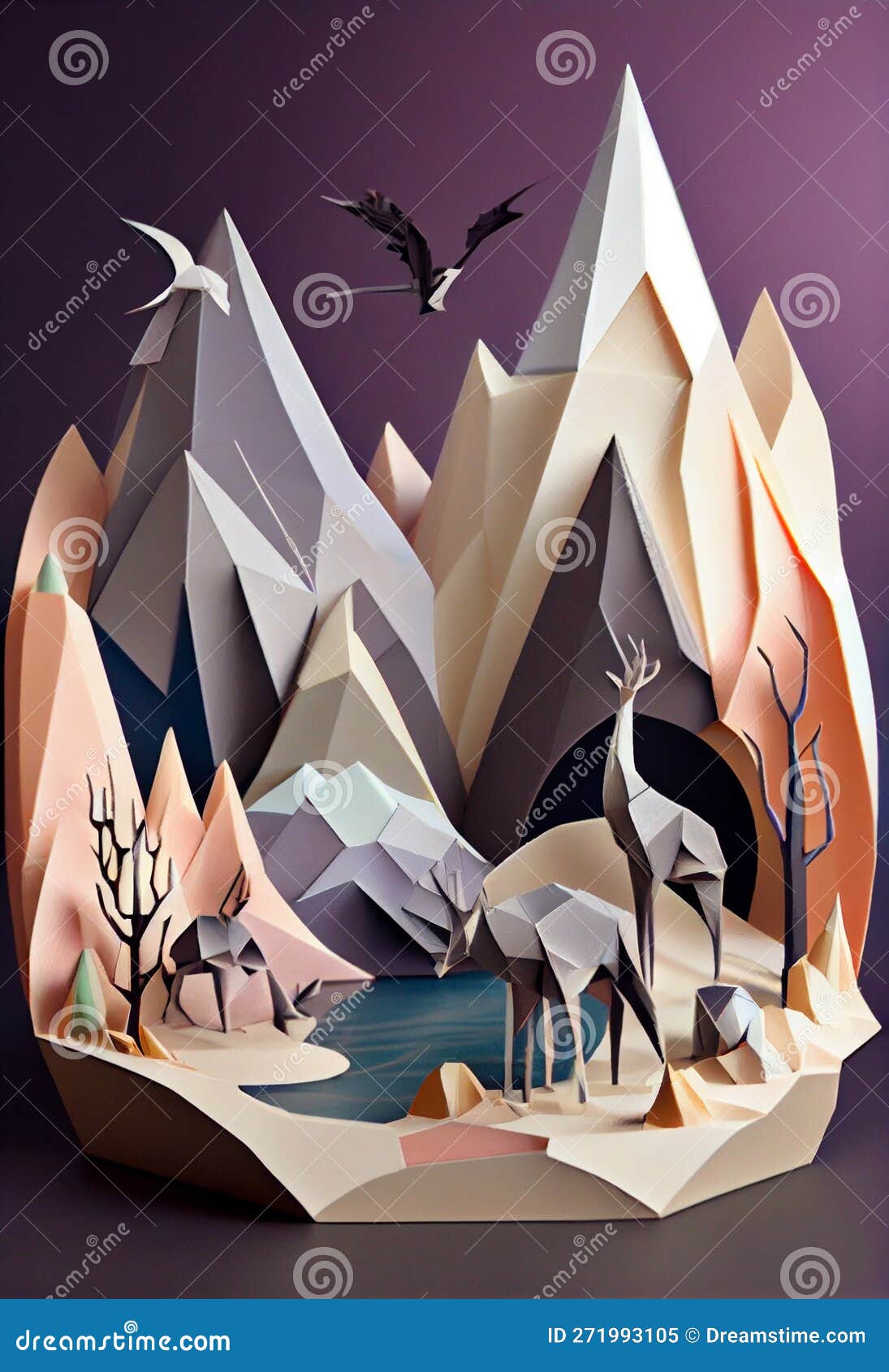 Futuristic World Made of Paper. AI Generated Stock Illustration ...
