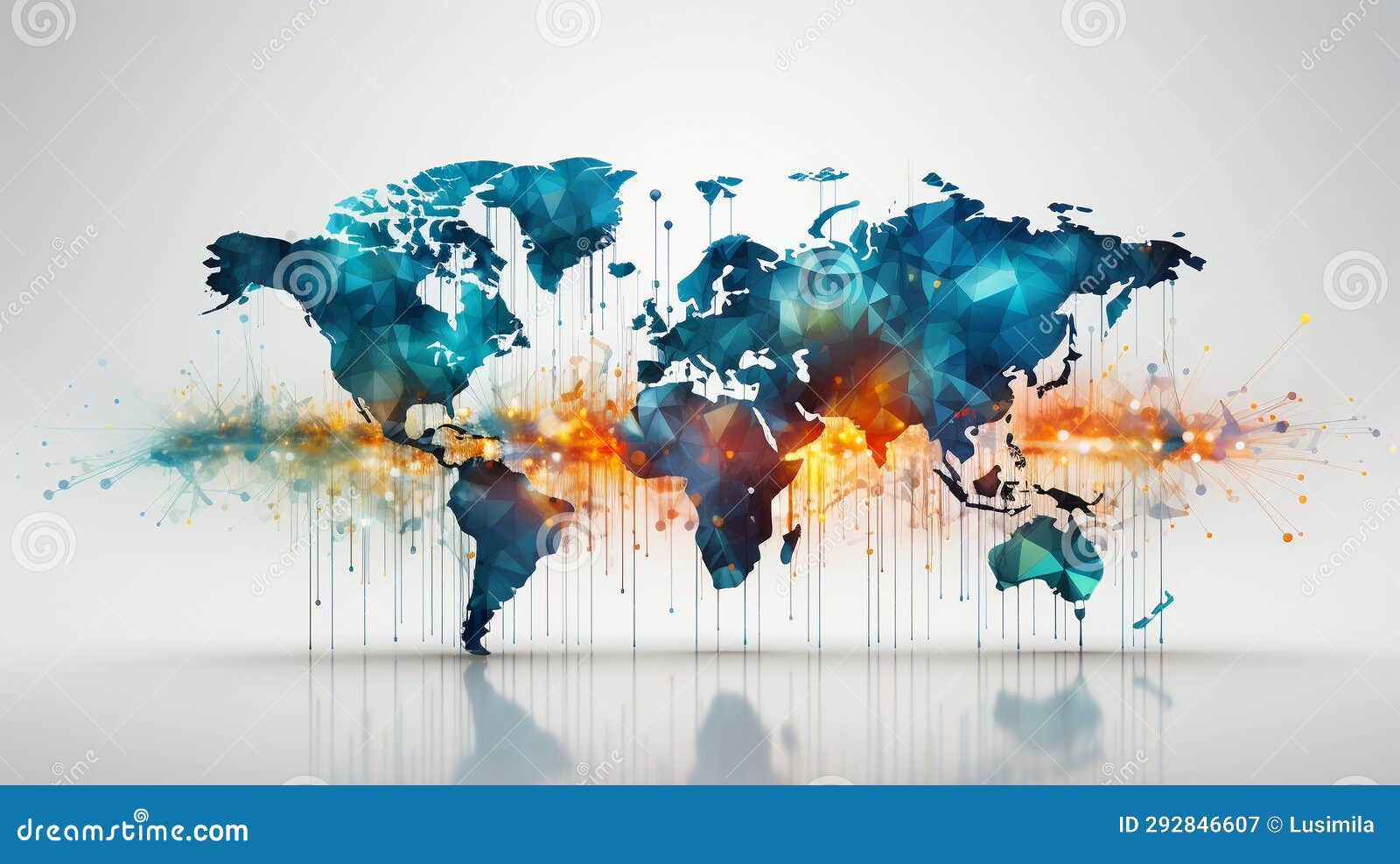 Futuristic world map stock illustration. Illustration of worldwide ...