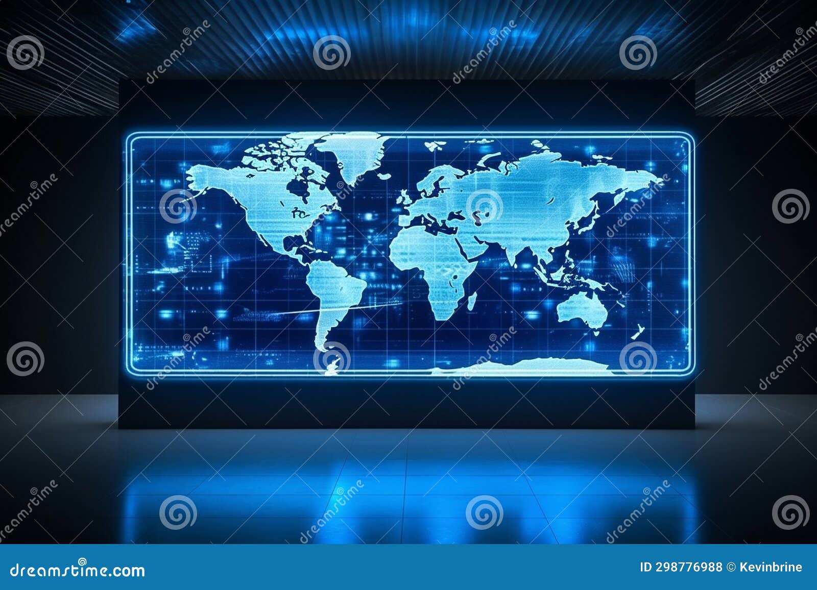 Futuristic World Map stock illustration. Illustration of digital ...