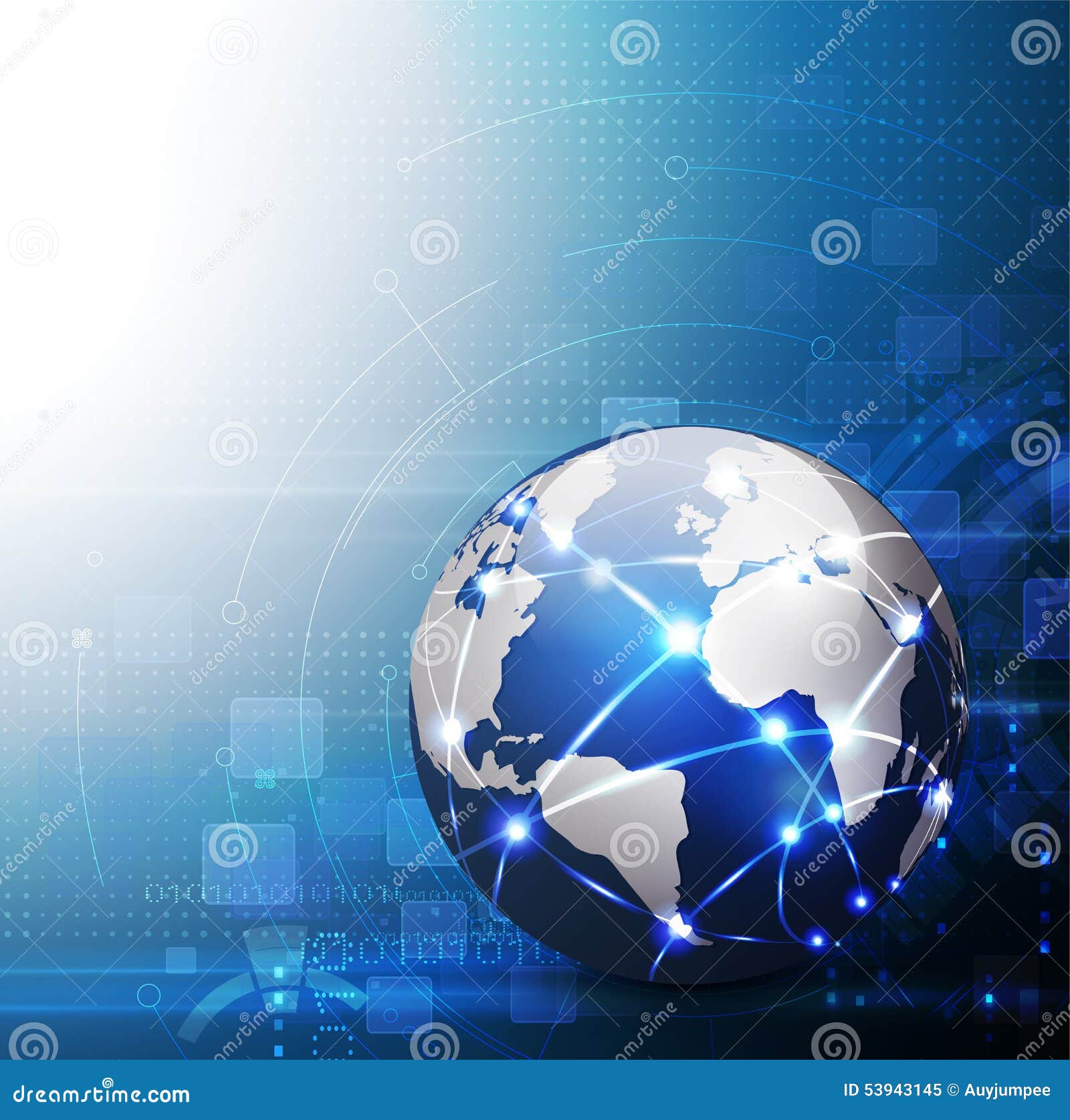 Futuristic World Network Communication and Technology Concept ...