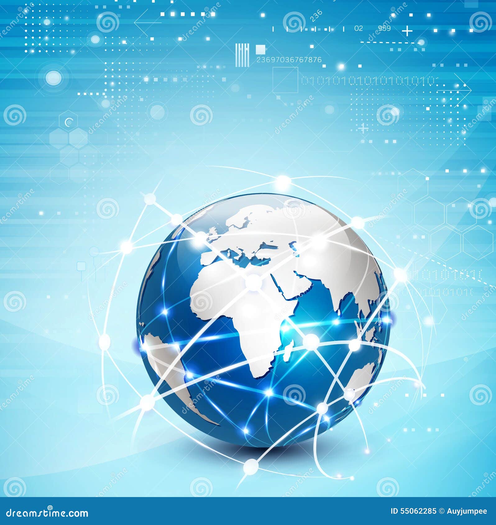 Futuristic World Network Communication and Technology Concept Stock ...