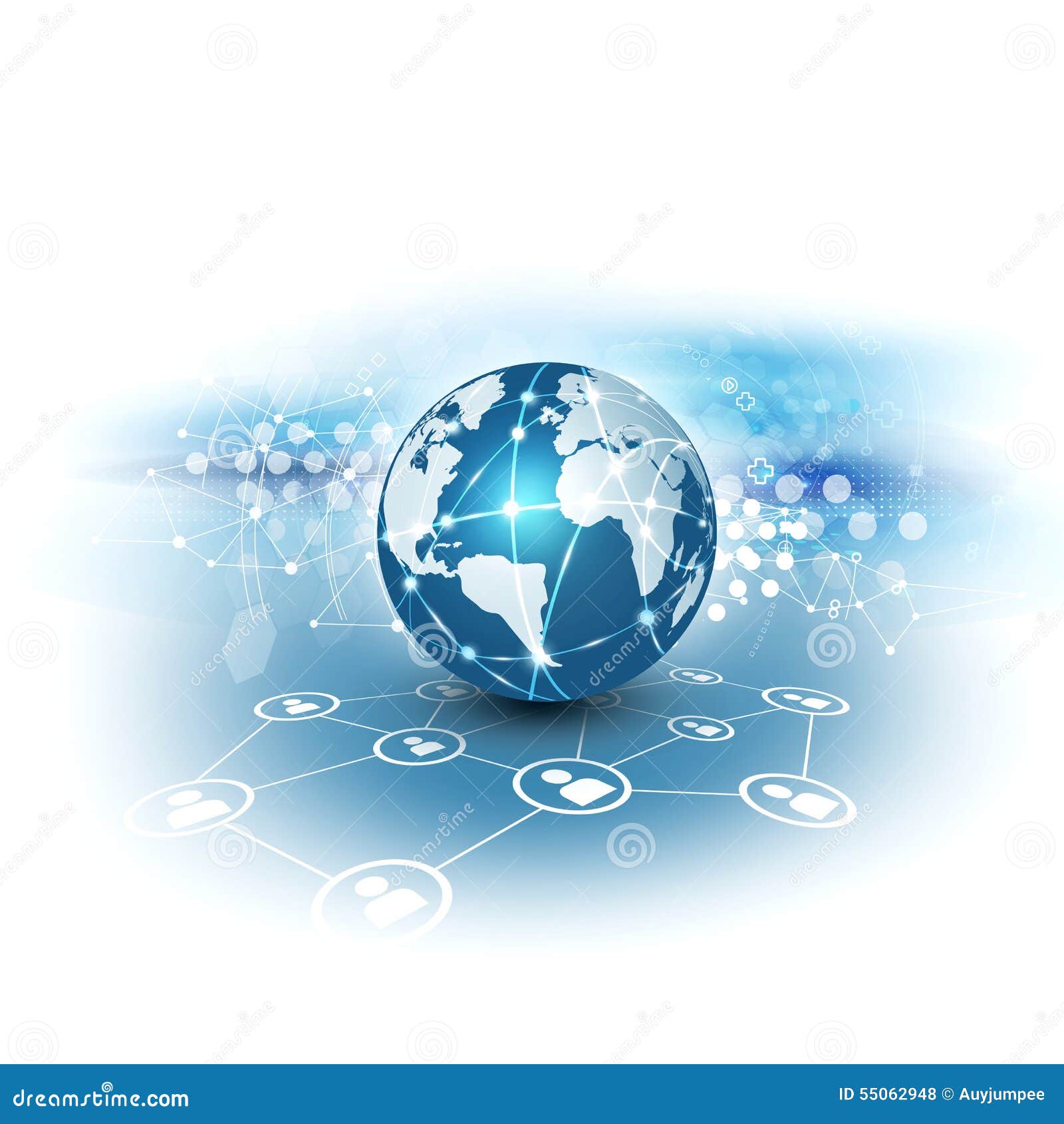 Futuristic World Network Communication and Technology Concept Stock ...