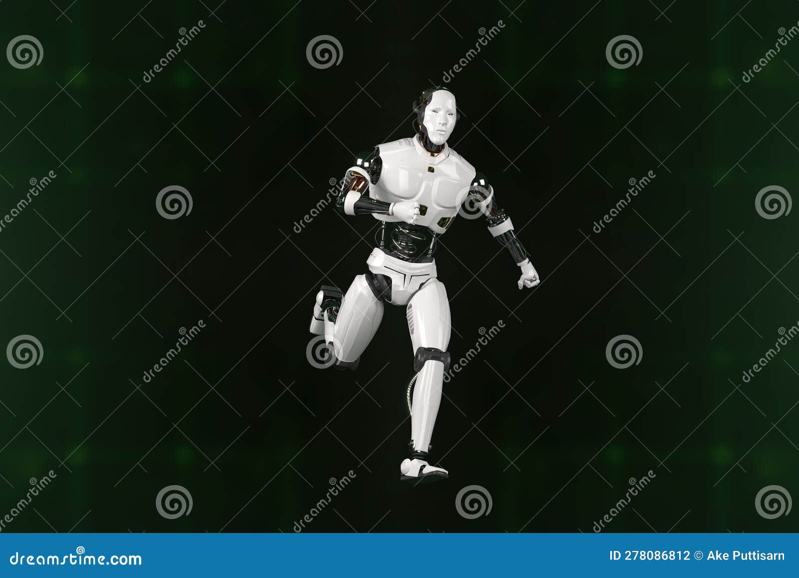 Futuristic World Robots are Running. Presentation of Technology with ...