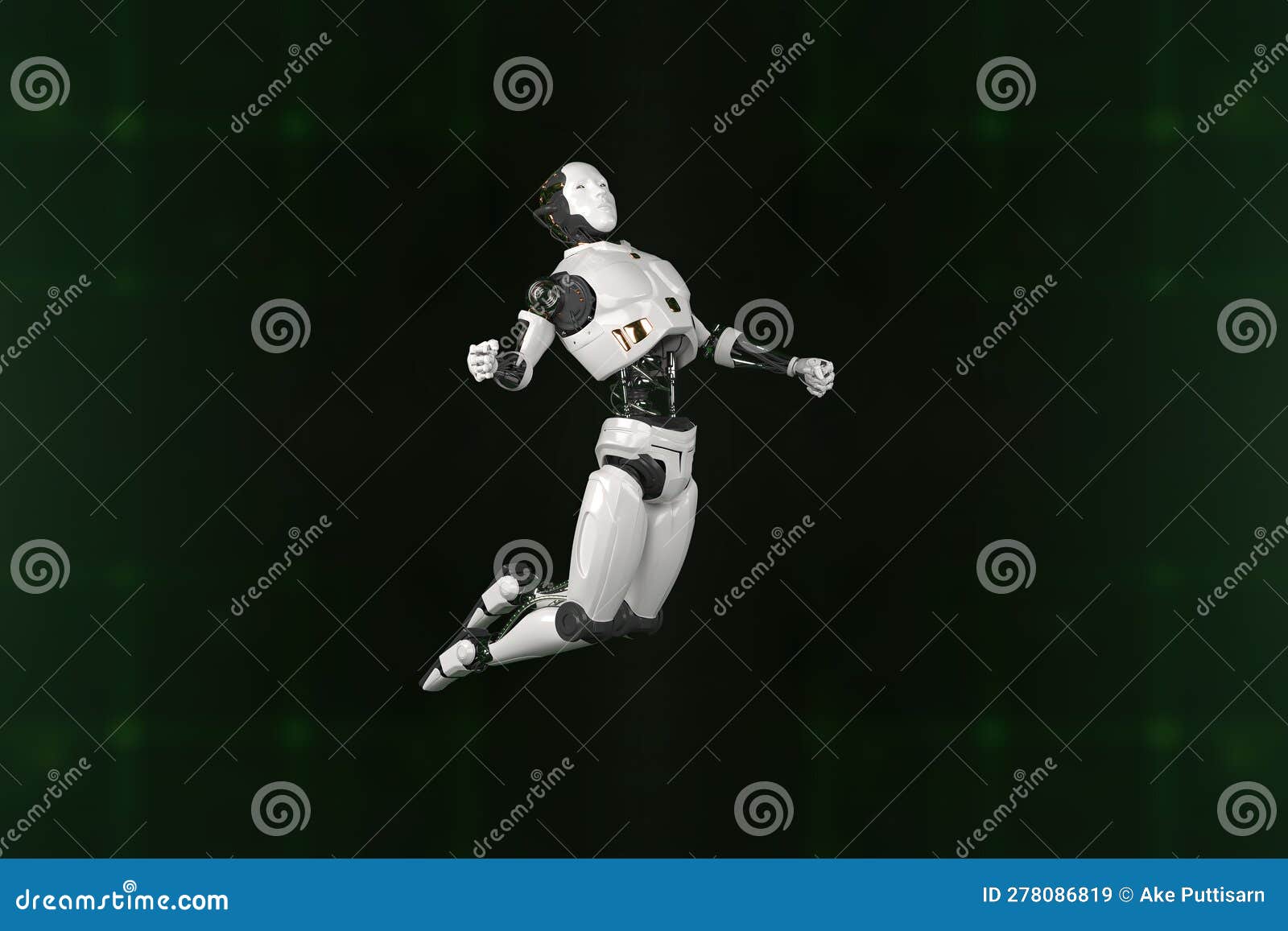 Futuristic World Robots are Running. Presentation of Technology with ...