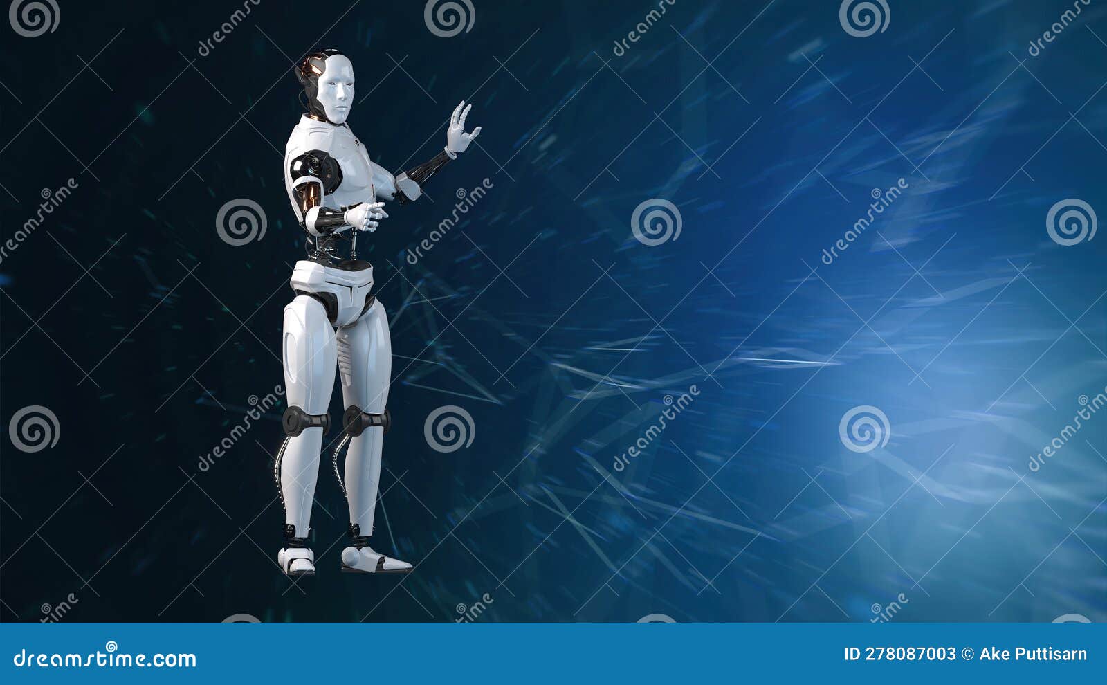 Futuristic World Robots are Running. Presentation of Technology with ...
