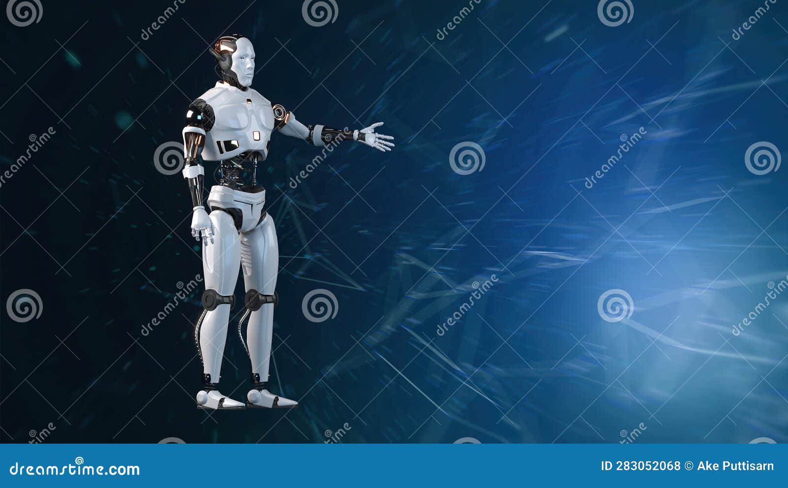 Futuristic World Robots are Running. Presentation of Technology with ...