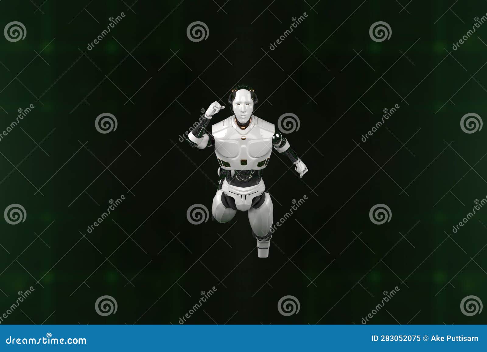 Futuristic World Robots are Running. Presentation of Technology with ...