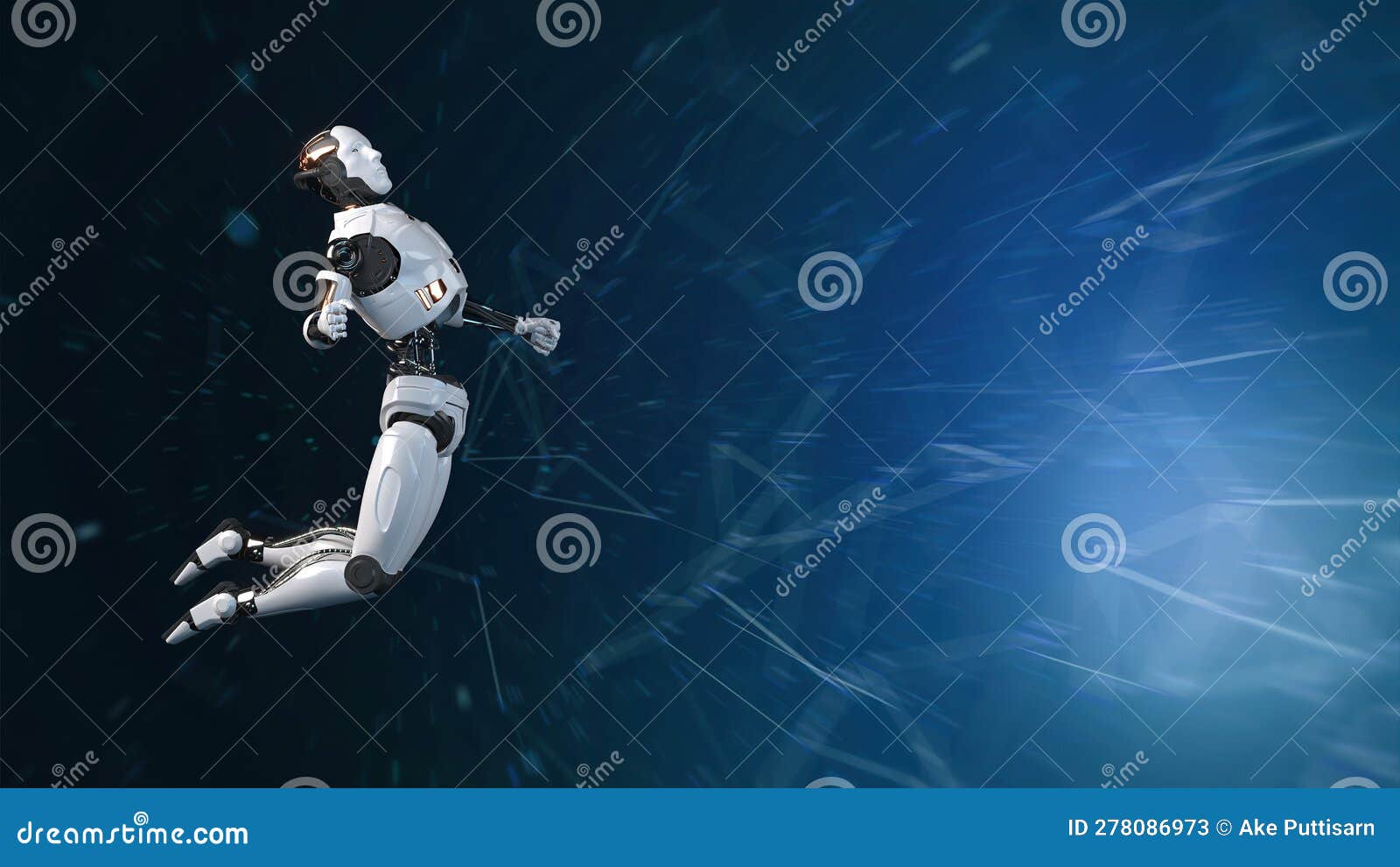 Futuristic World Robots are Running. Presentation of Technology with ...