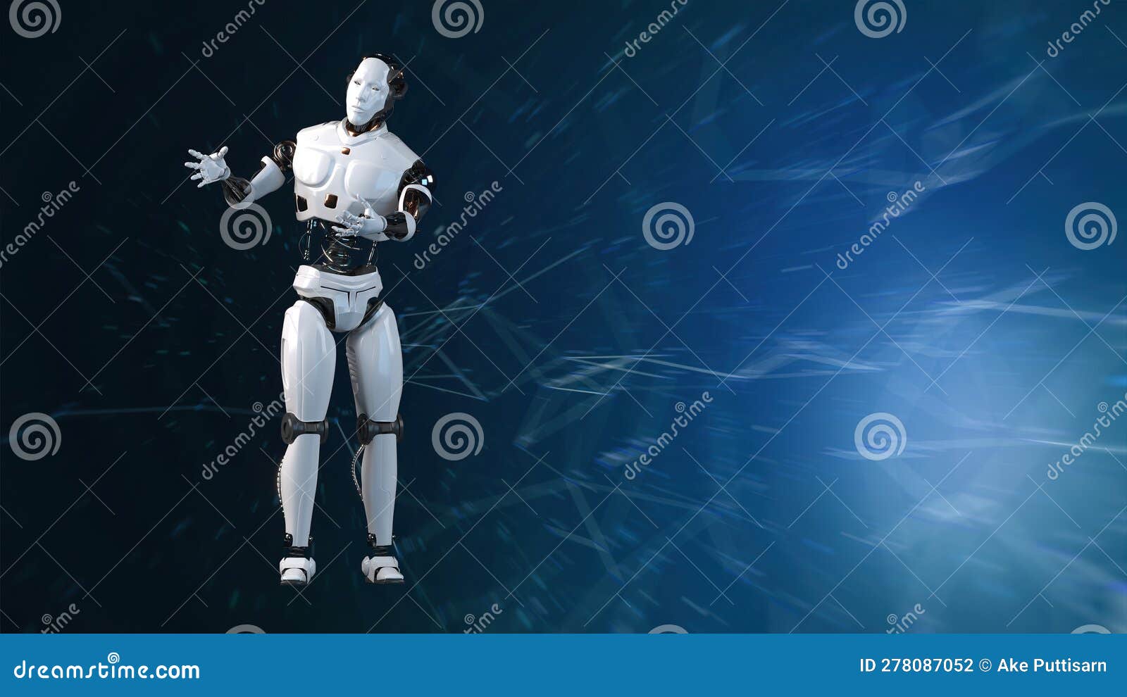 Futuristic World Robots are Running. Presentation of Technology with ...
