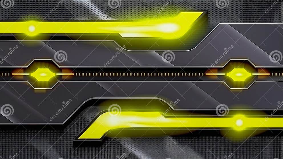 Futuristic Yellow and Black Tech Design Stock Illustration ...