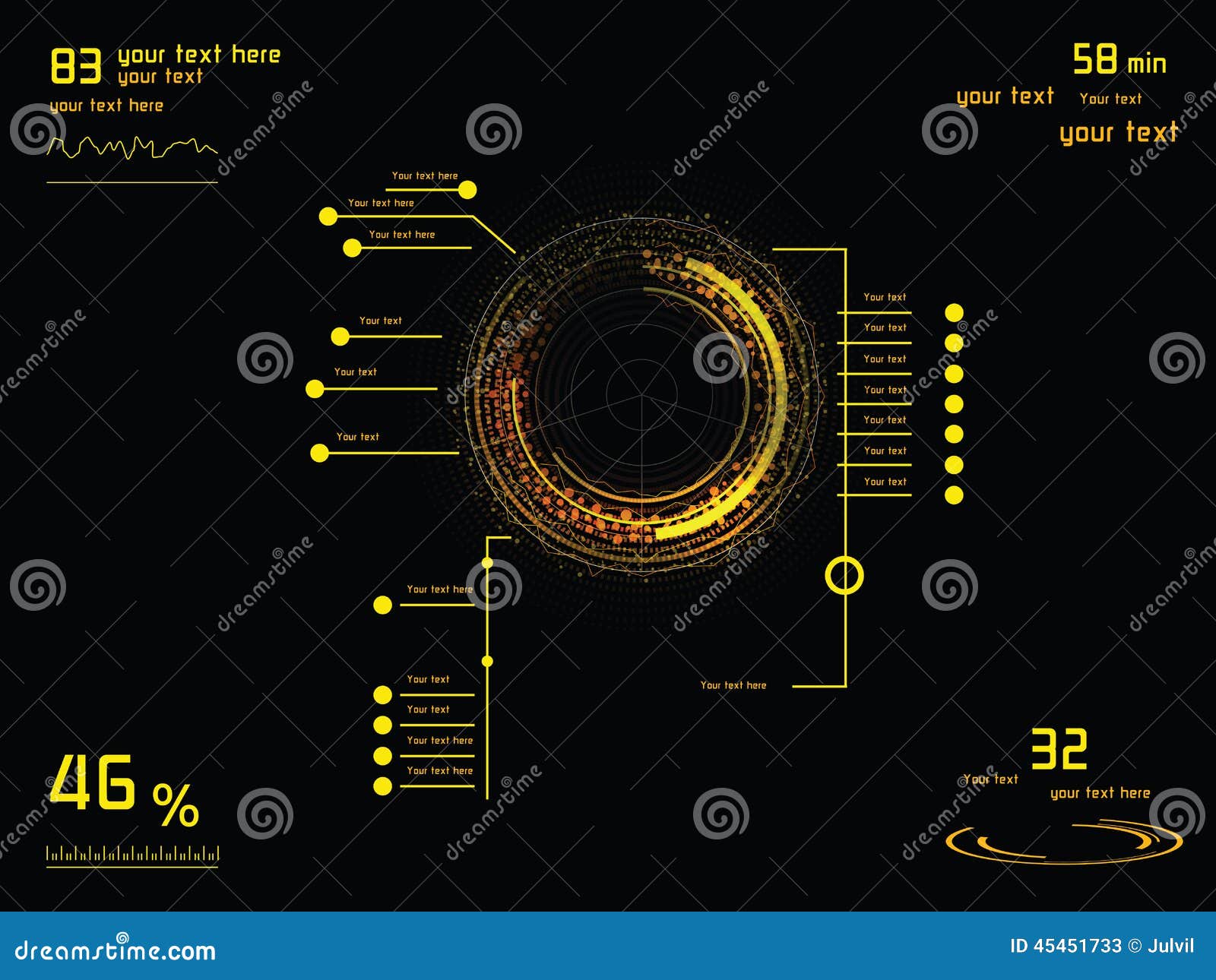 Futuristic Yellow Infographics Stock Vector - Illustration of ...