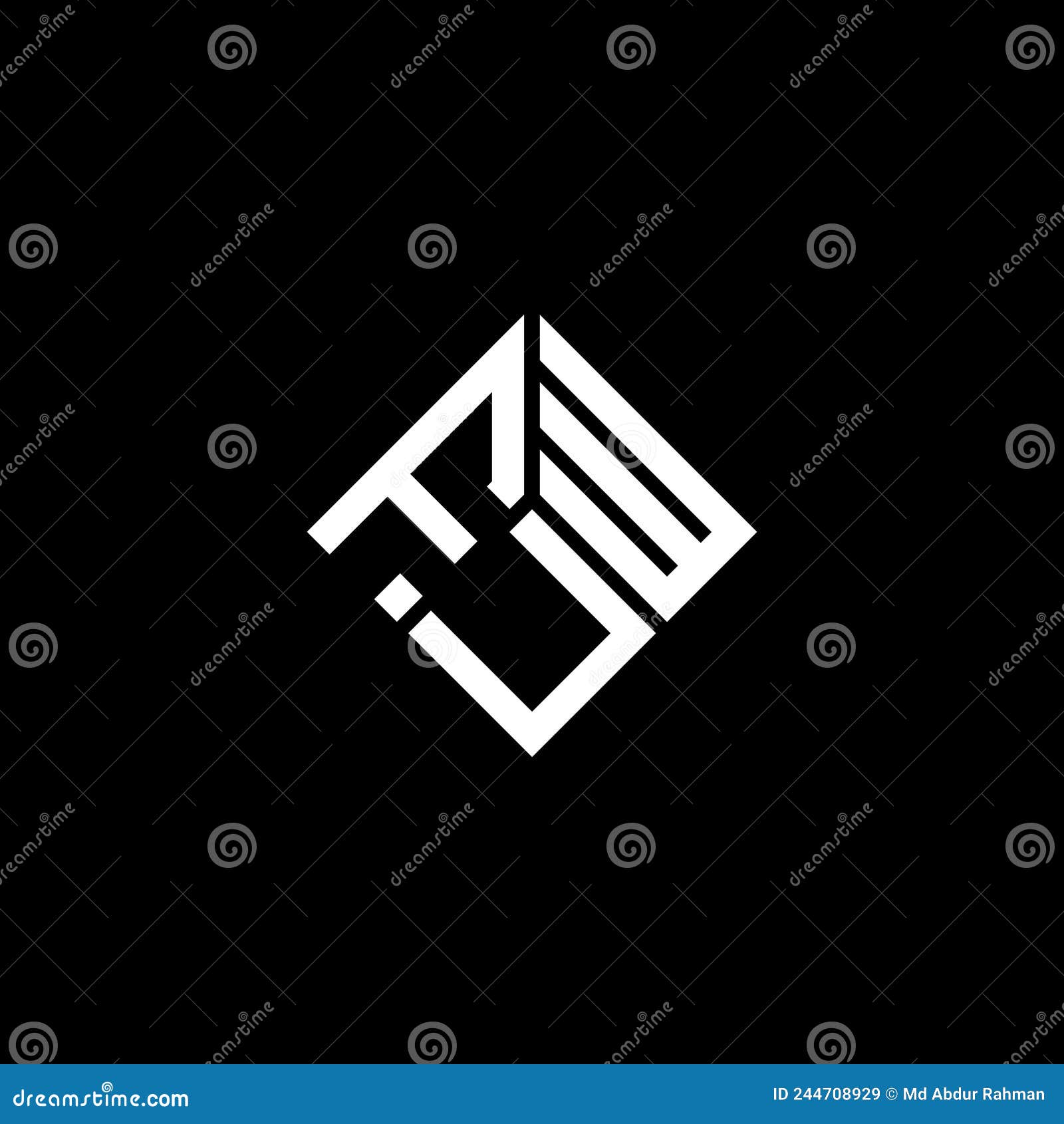 FUW Letter Logo Design on Black Background. FUW Creative Initials ...