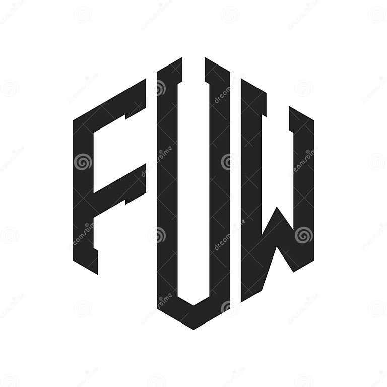 FUW Logo Design. Initial Letter FUW Monogram Logo Using Hexagon Shape ...