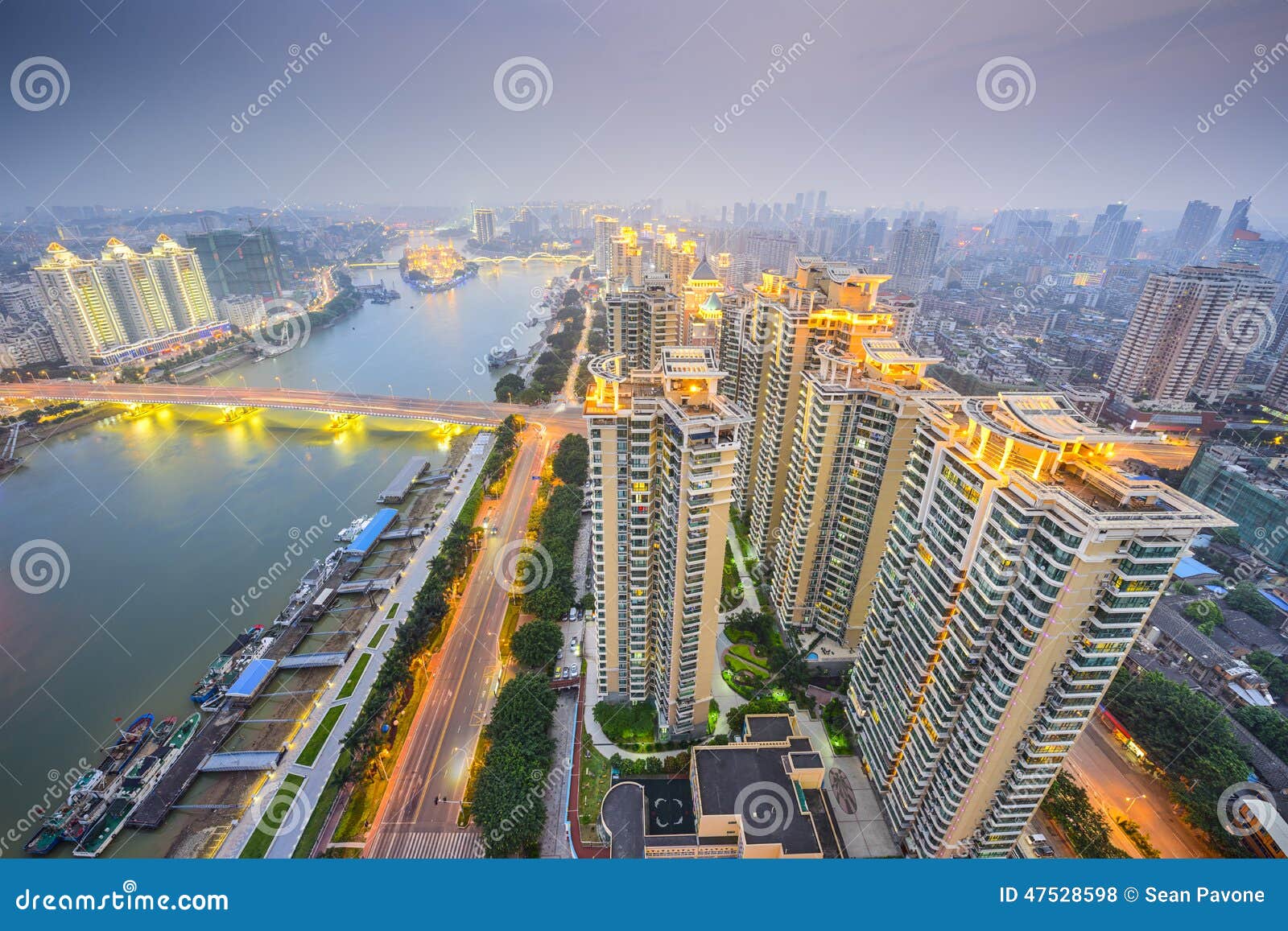 Fuzhou, China Cityscape stock photo. Image of buildings - 47528598