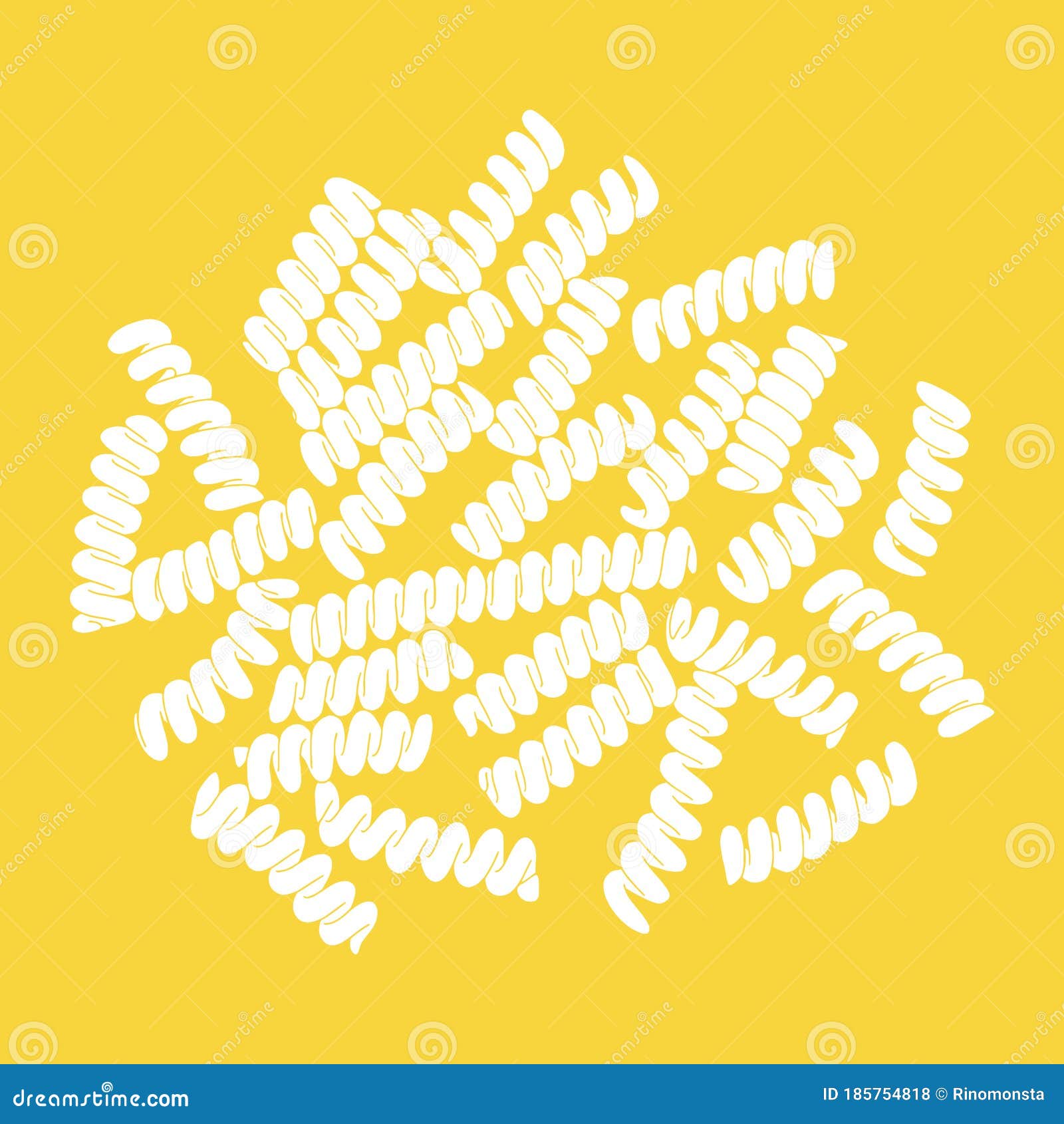 Fusilli Pasta Illustration. Scattered Hand Drawn Pasta Stock Vector ...