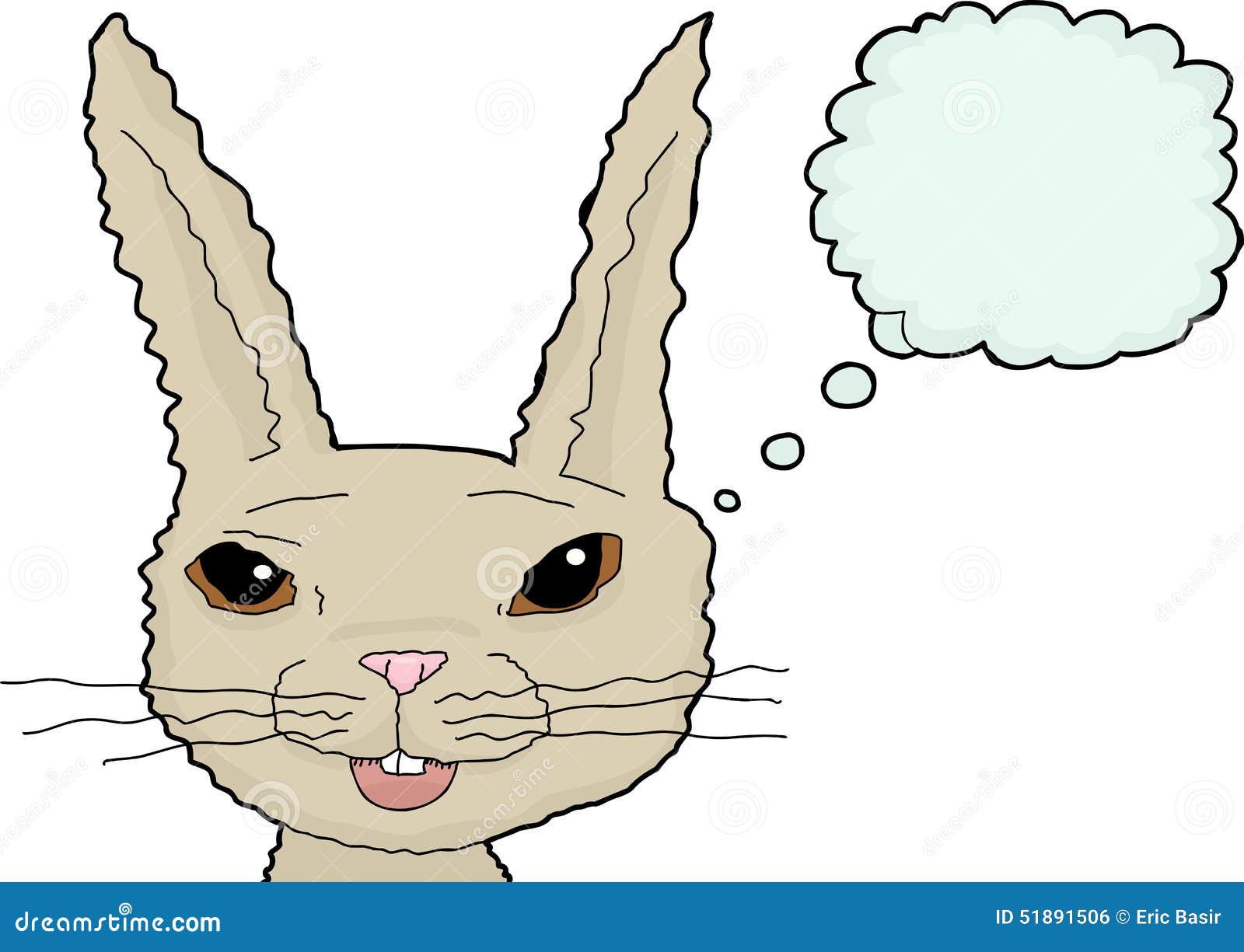 Fuzzy Cartoon Rabbit Over White Stock Illustration - Illustration of ...
