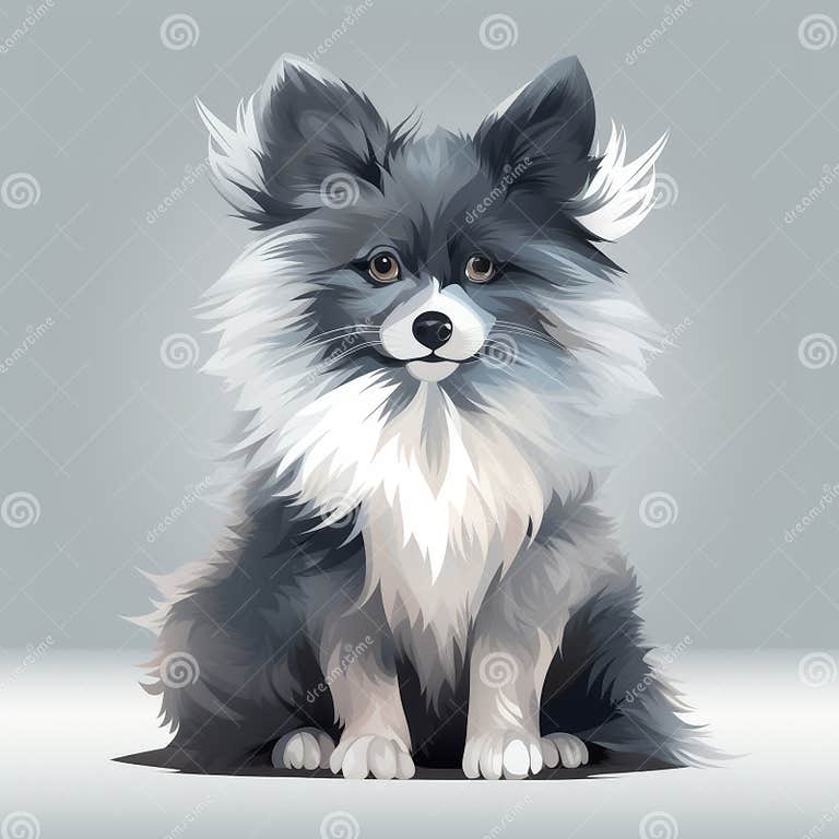 Fuzzy Dog: Vibrant Gray Gradient Vector Artwork Stock Illustration ...