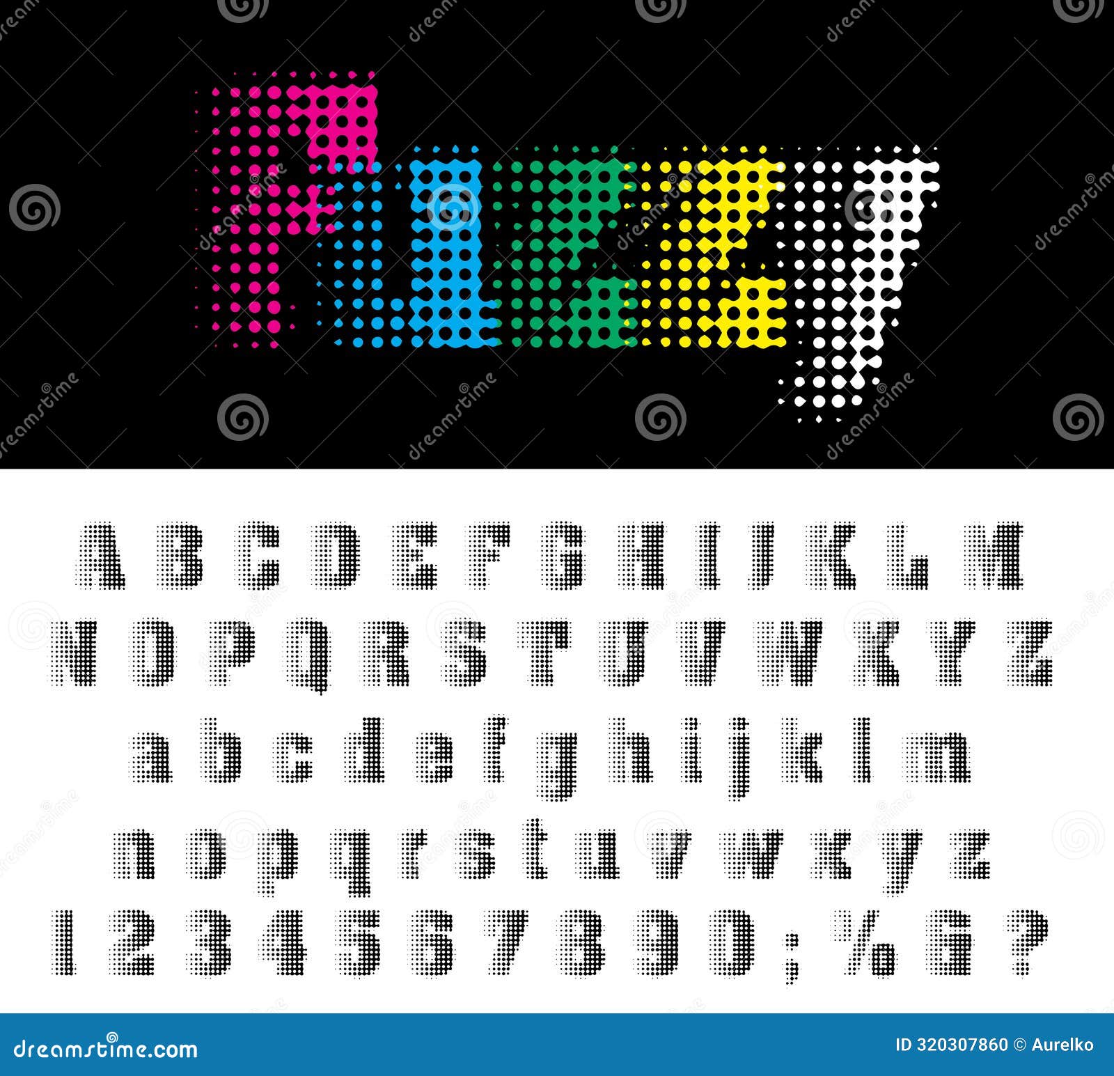 Fuzzy font stock vector. Illustration of character, moire - 320307860