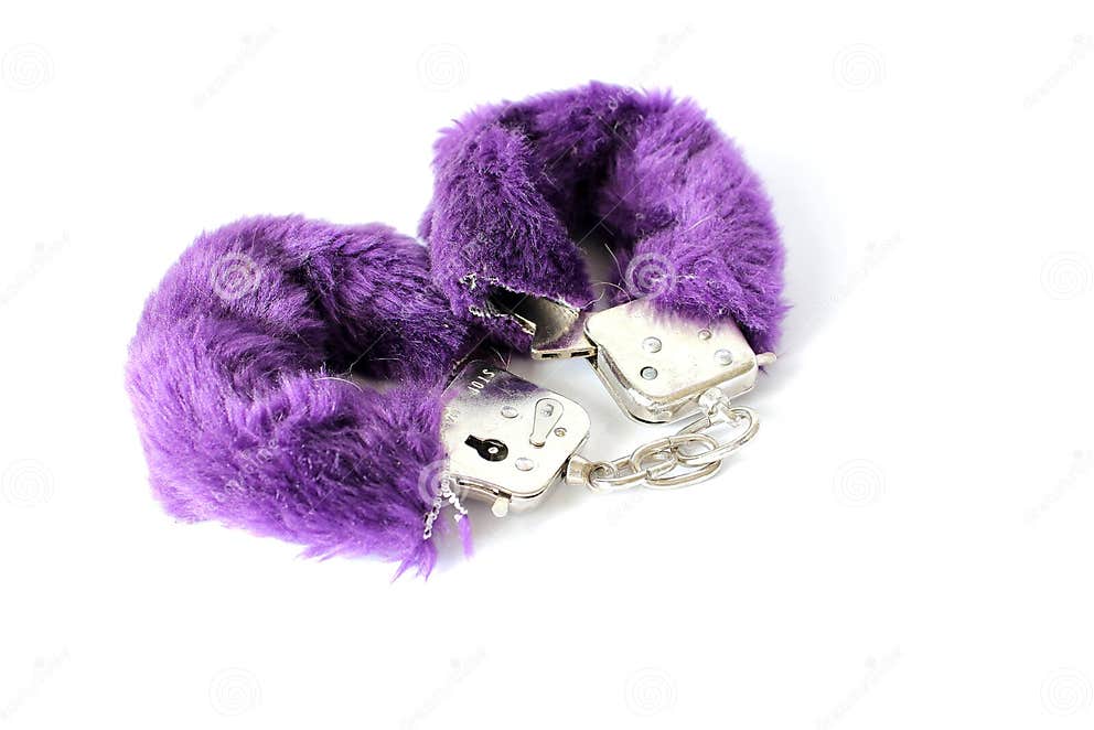 Fuzzy Hand Cuffs stock photo. Image of pleasure, woman - 25056542