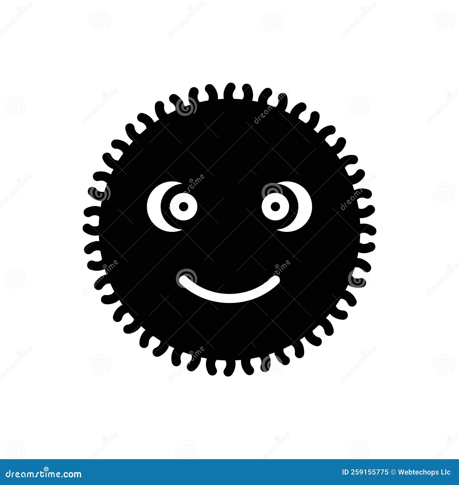Black Solid Icon for Fuzzy, Frizzy and Crinkly Stock Illustration ...