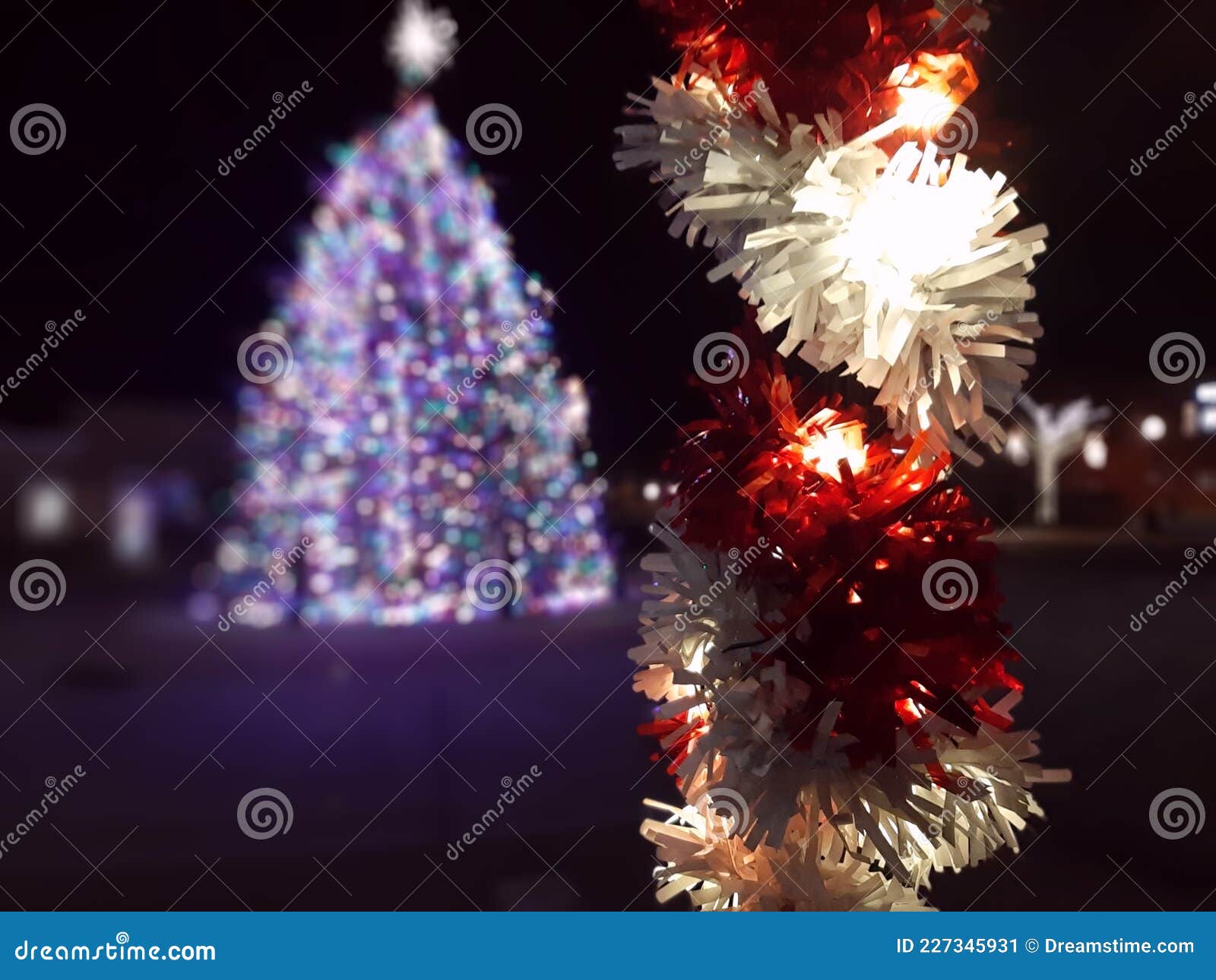 Fuzzy lights downtown stock image. Image of tree, fuzzy - 227345931