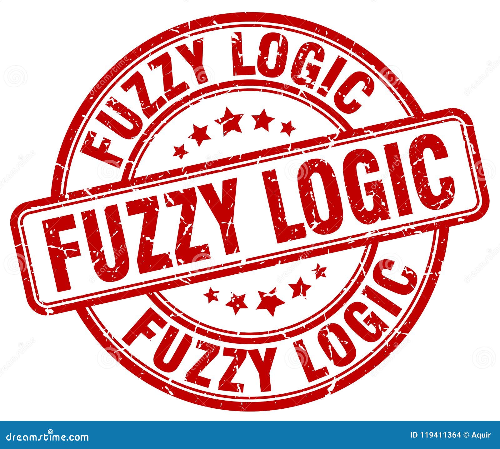 Fuzzy logic red stamp stock vector. Illustration of grungy - 119411364