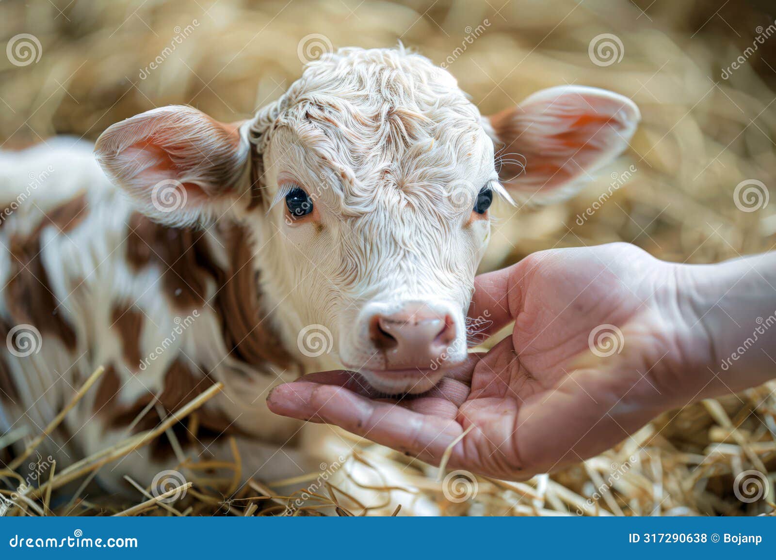 Sweet Fuzzy Newborn Calf on the Farm Stock Illustration - Illustration ...
