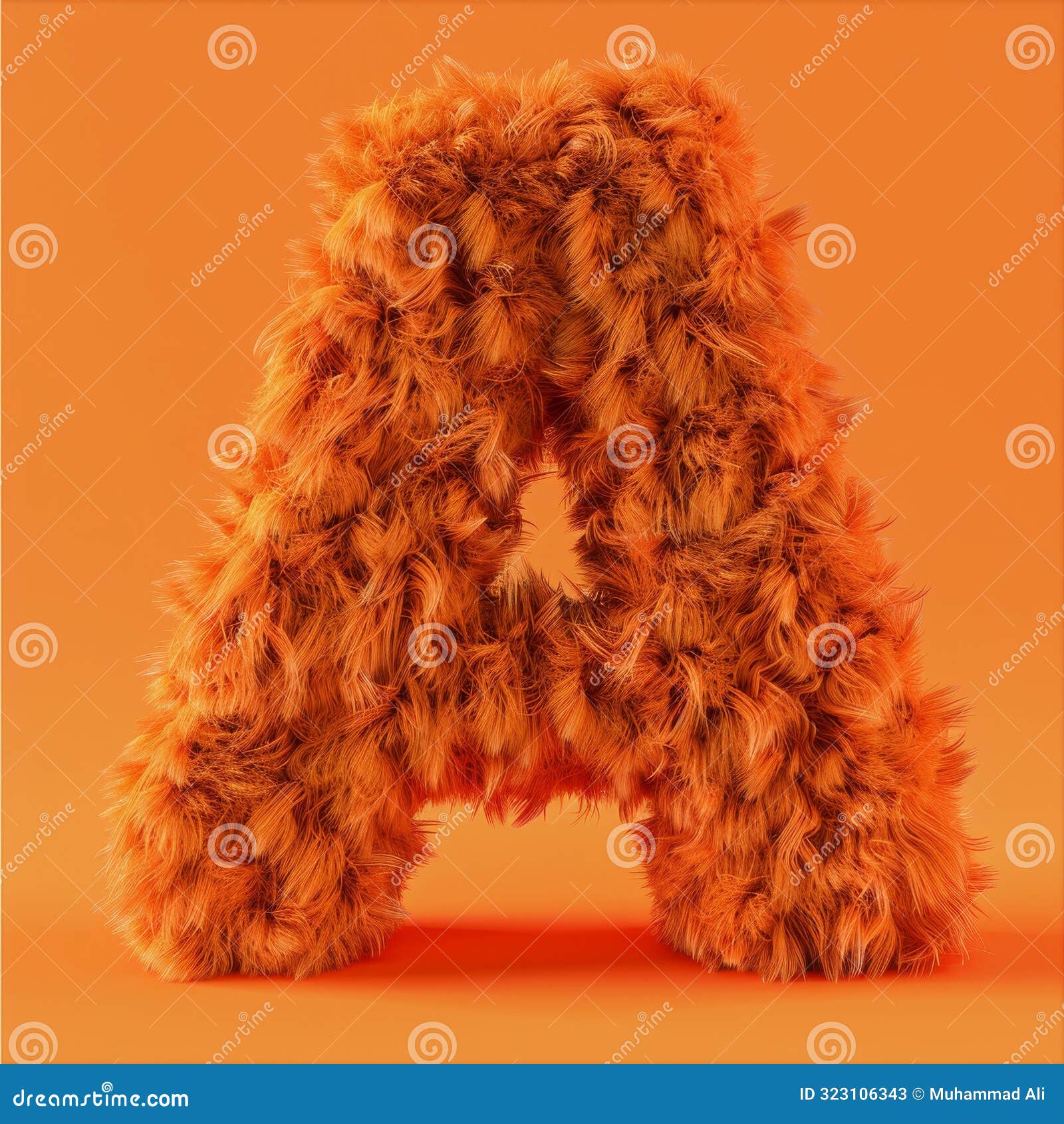 Fuzzy Orange Letter a on an Orange Background Stock Illustration ...