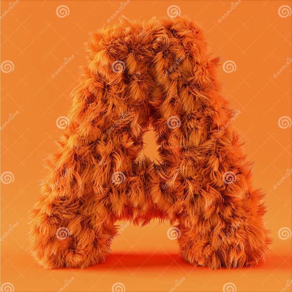 Fuzzy Orange Letter a on an Orange Background Stock Illustration ...