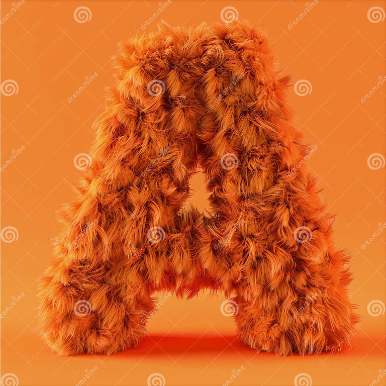 Fuzzy Orange Letter a on an Orange Background Stock Illustration ...
