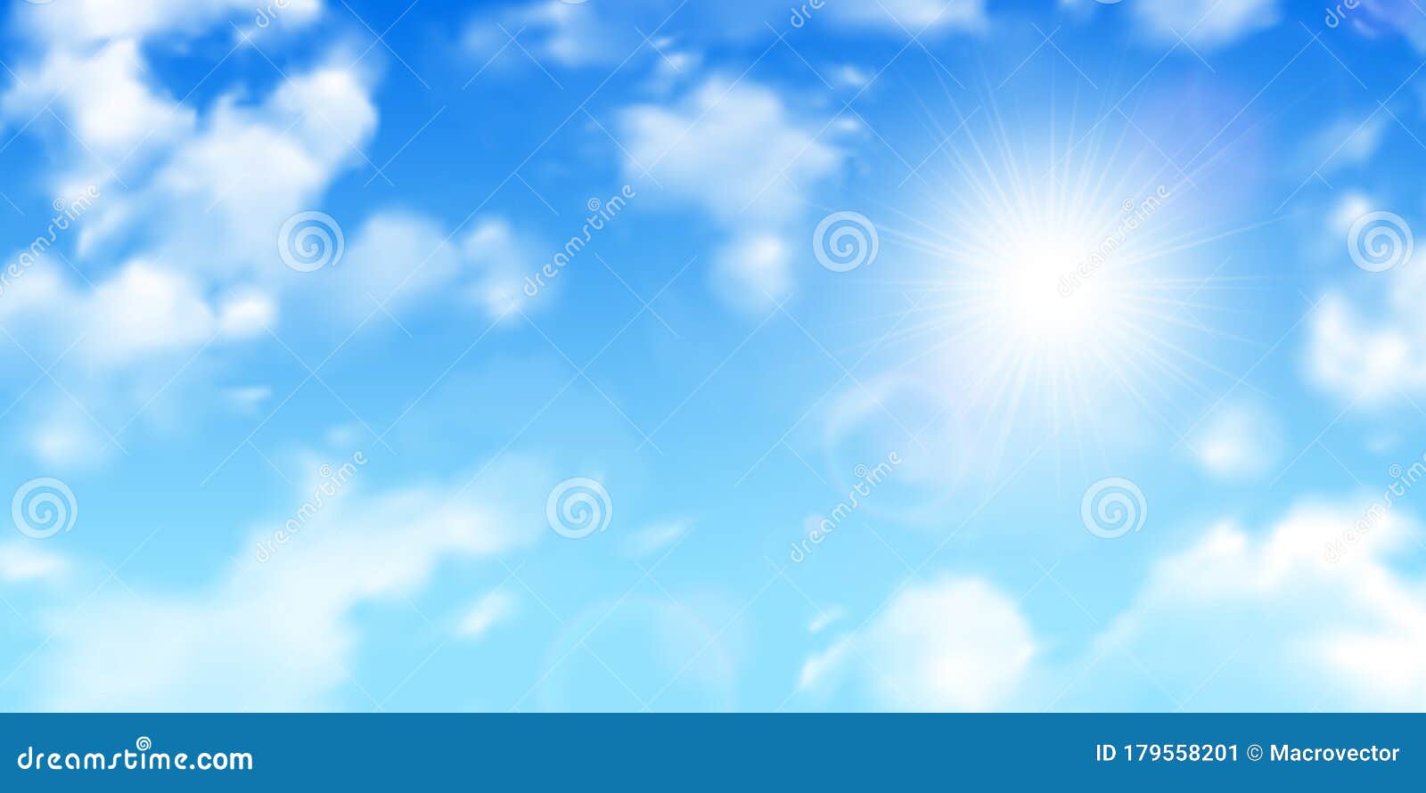 Realistic Clouds Sky Background Stock Vector - Illustration of outdoor ...